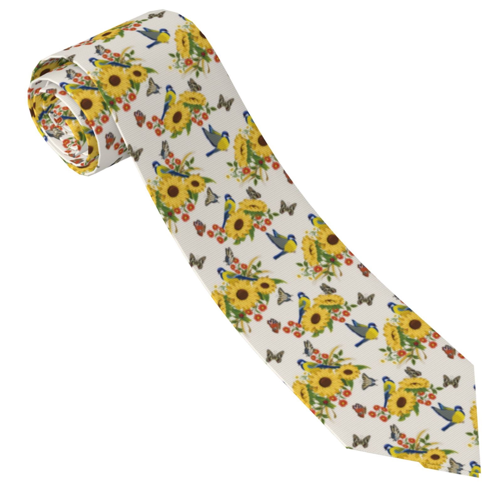 Ties for Men - Sunflowers Bird Butterfly Soft Comfort Mens Tie with ...