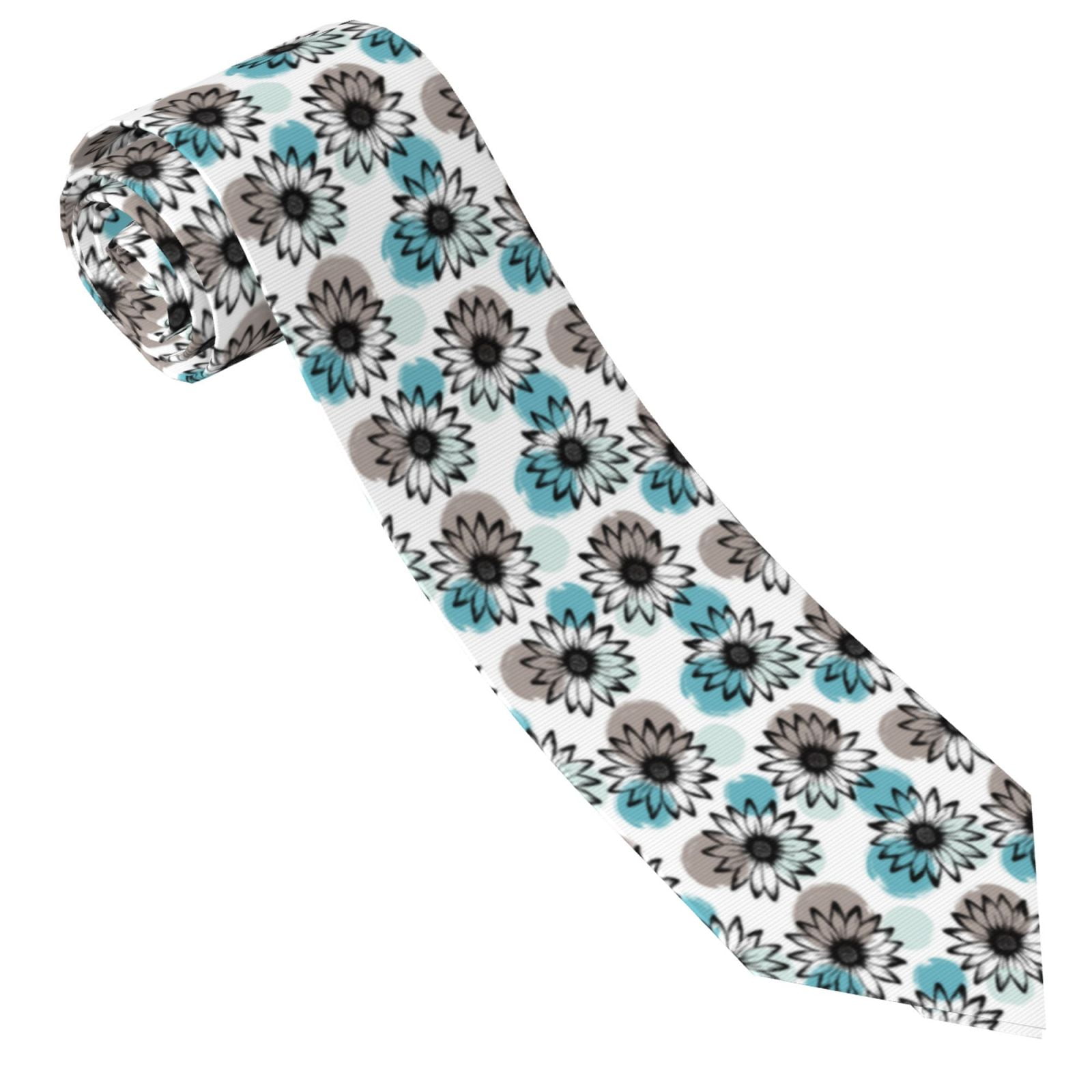 Ties for Men - Sunflowers Blue Green Soft Comfort Mens Tie with Built ...