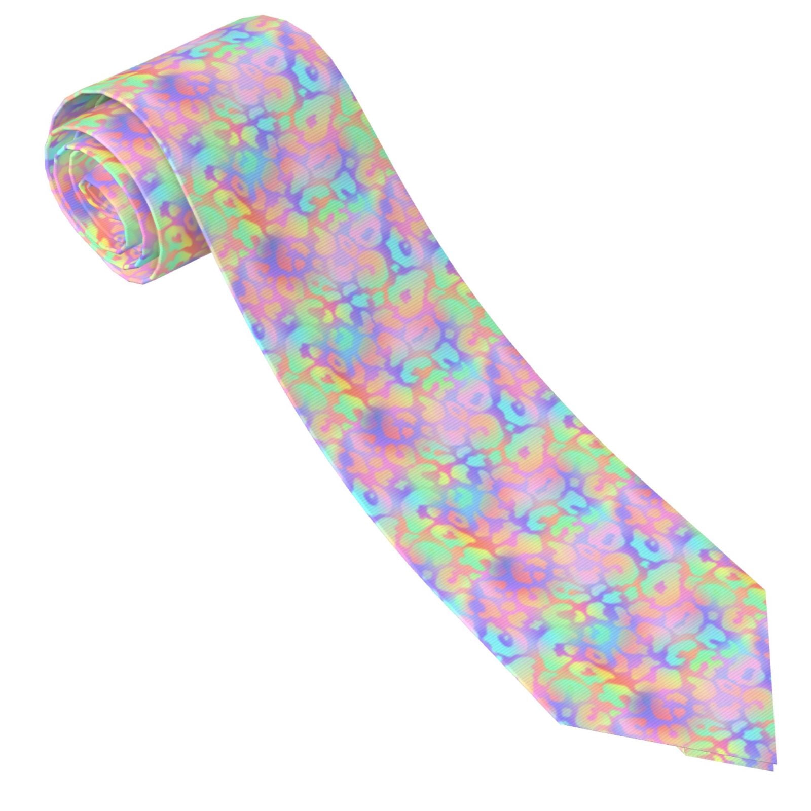 Ties for Men - Trendy Leopard rainbow bright Soft Comfort Mens Tie with ...