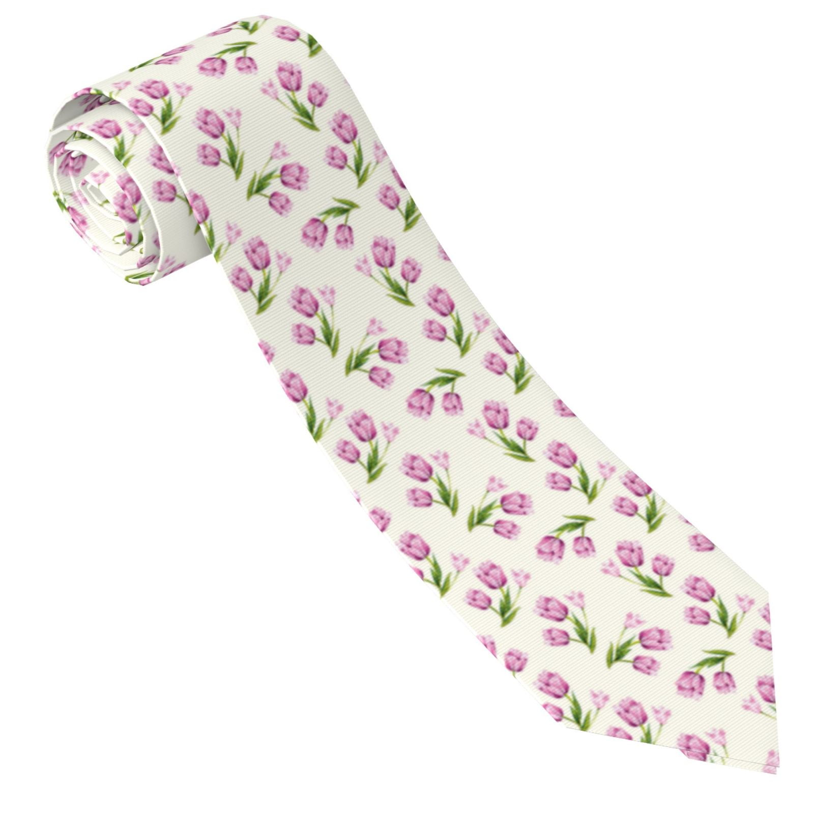 Ties for Men - Tulips Flowers Green Leaves Soft Comfort Mens Tie with ...