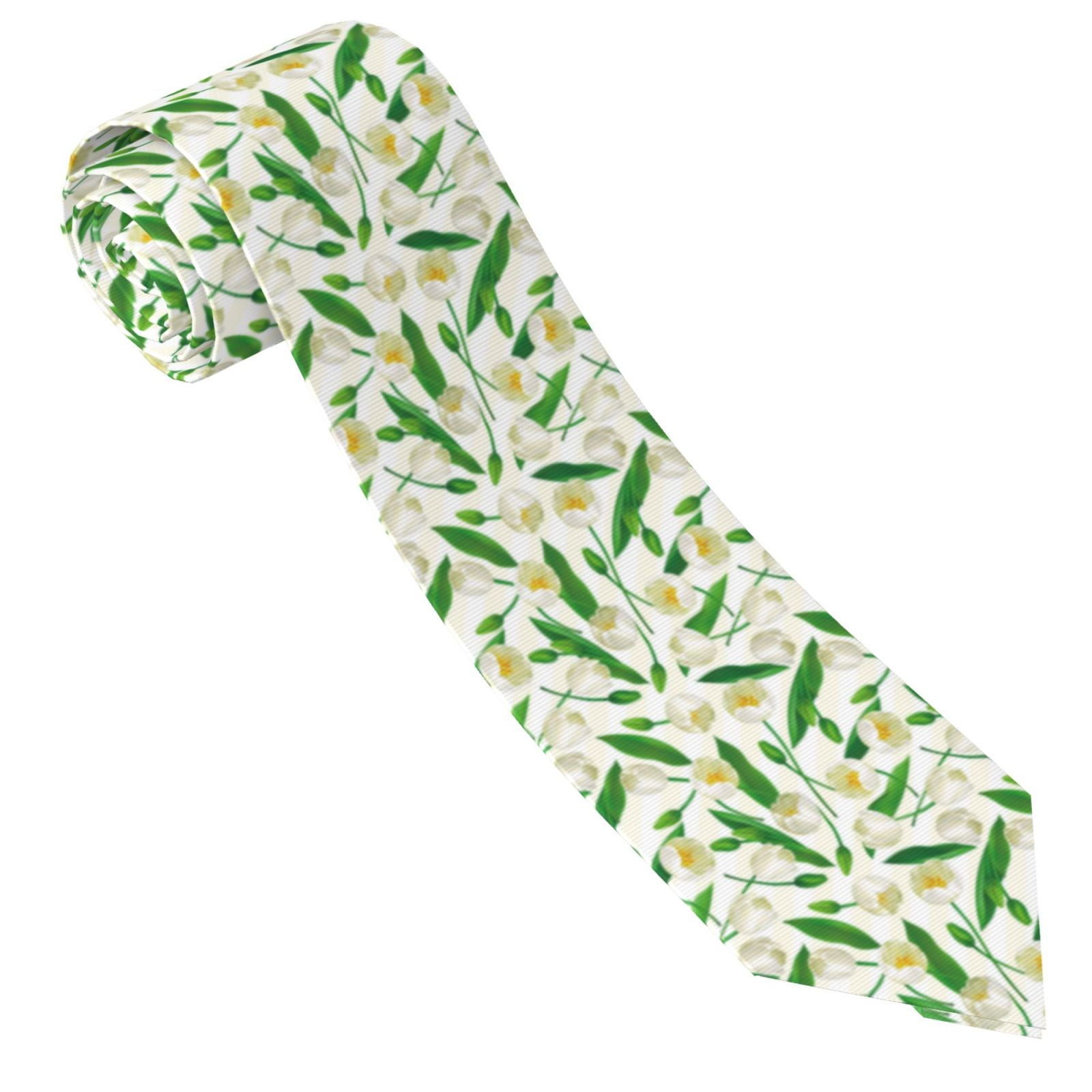 Ties for Men - Tulips Flowers Leaves Soft Comfort Mens Tie with Built ...