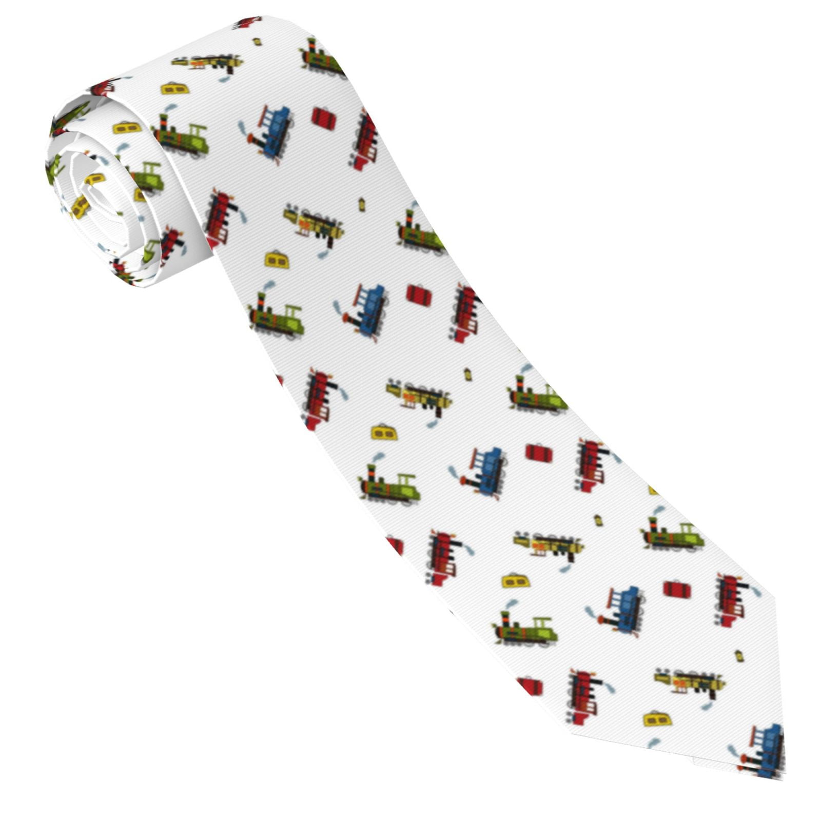 Ties for Men - colorful Train Pattern Soft Comfort Mens Tie with Built ...