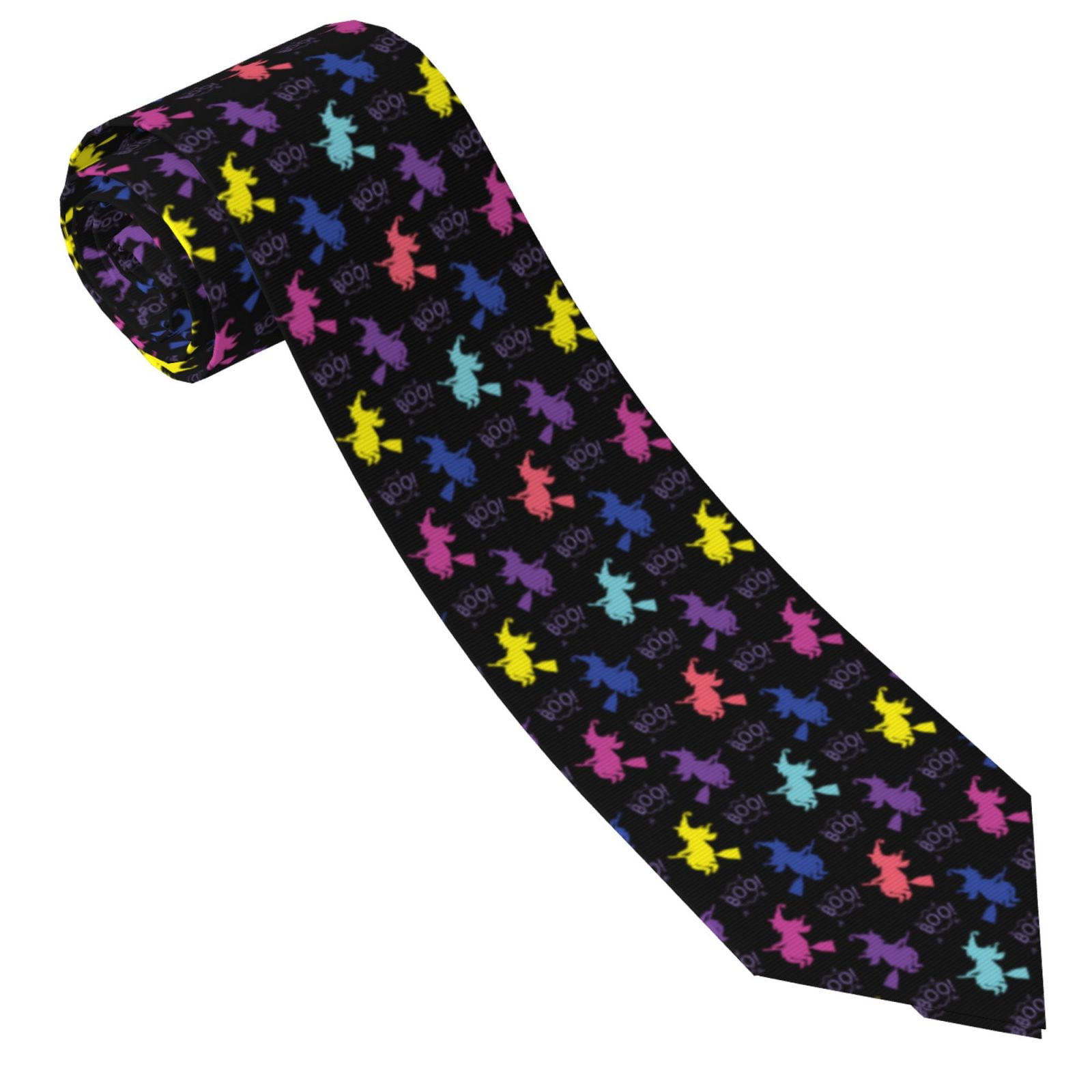 Ties for Men - halloween boo witch colorful Soft Comfort Mens Tie with ...
