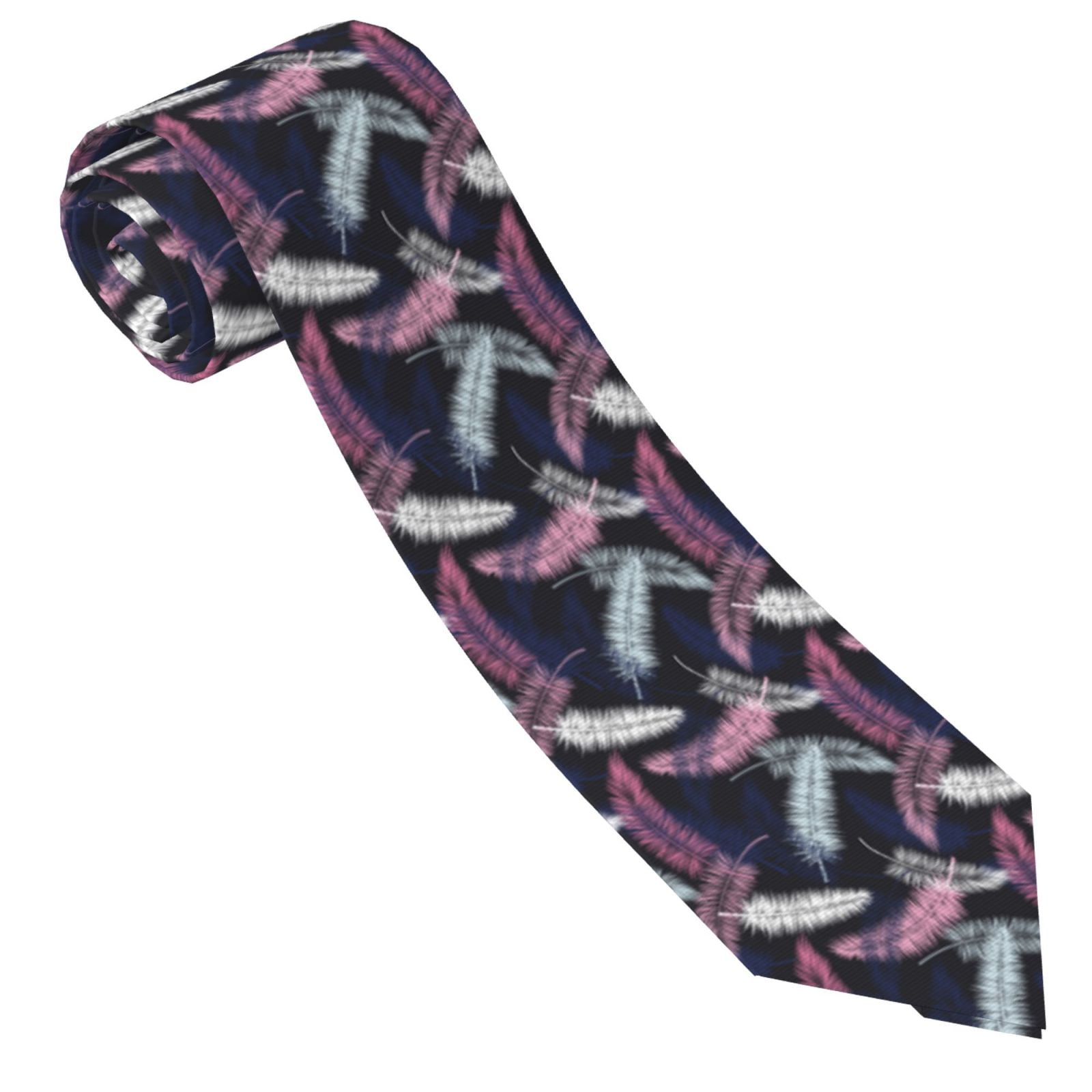 Ties for Men - pink white feathers Soft Comfort Mens Tie with Built-In ...