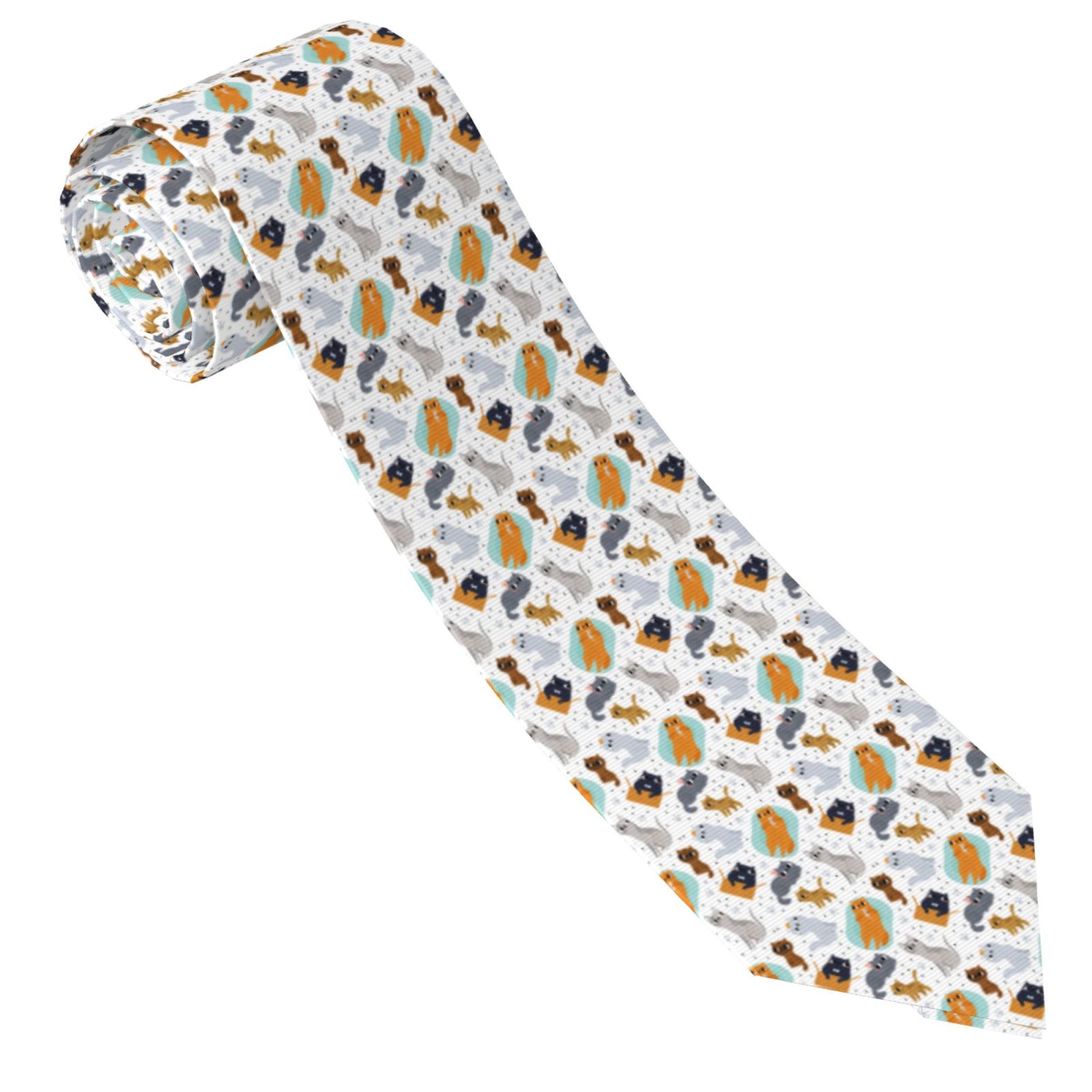 Ties for Men - Artistic Painted Cute Cartoon Cat Mens Ties Neck Ties ...