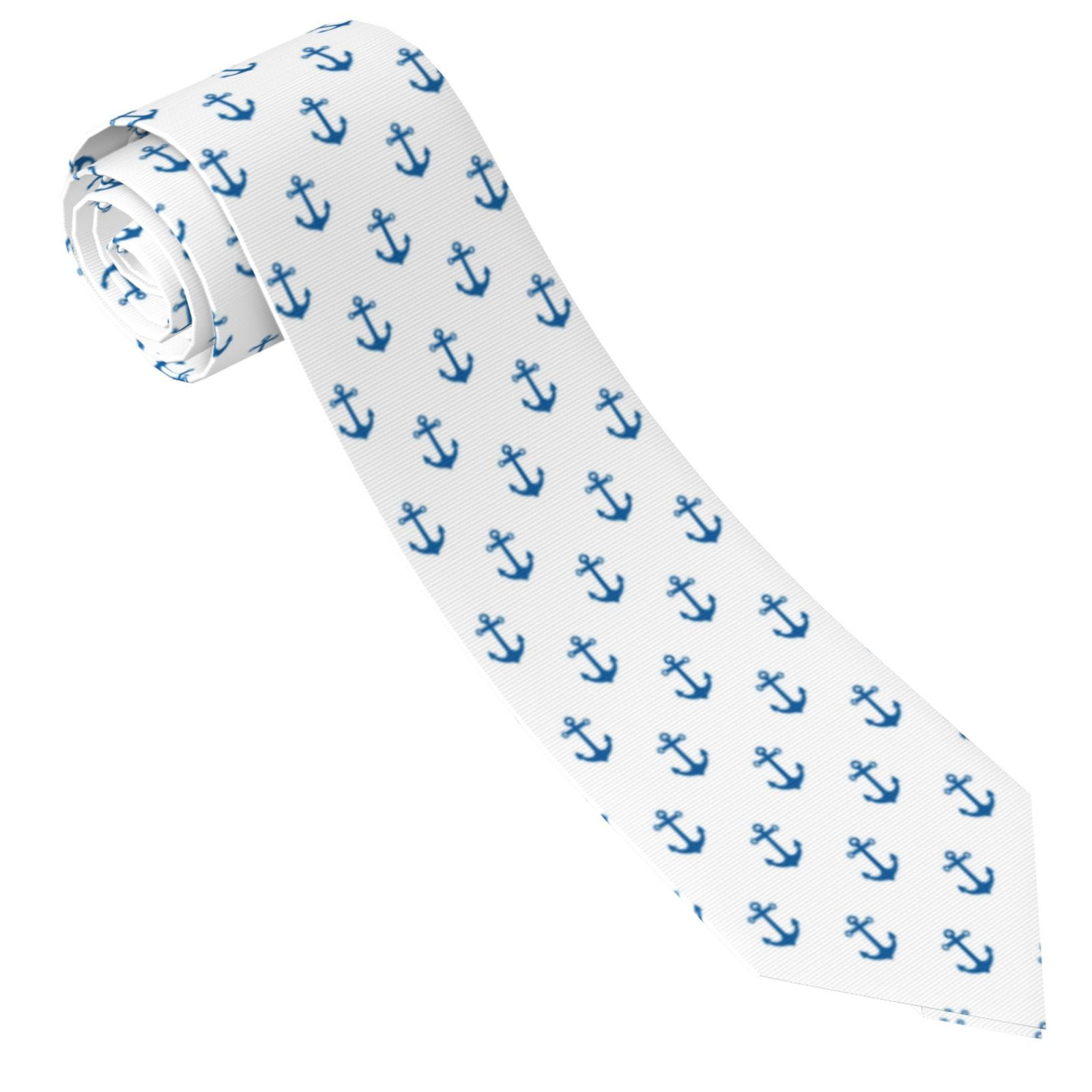 Ties for Men - Blue ship anchors white cute Mens Ties Neck Ties Mens ...