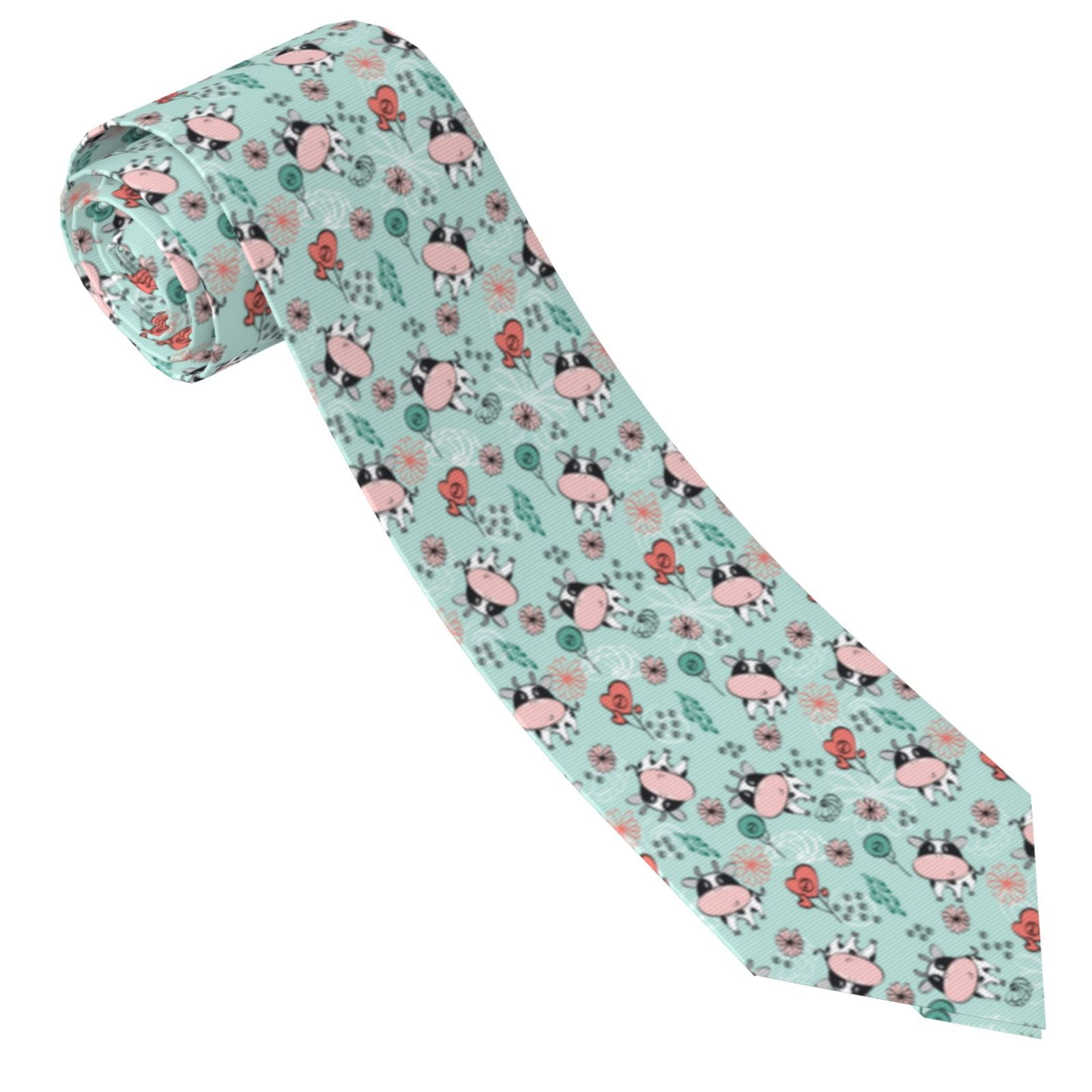 Ties for Men - Cartoon Cute Cow Love_A Mens Ties Neck Ties Mens ...