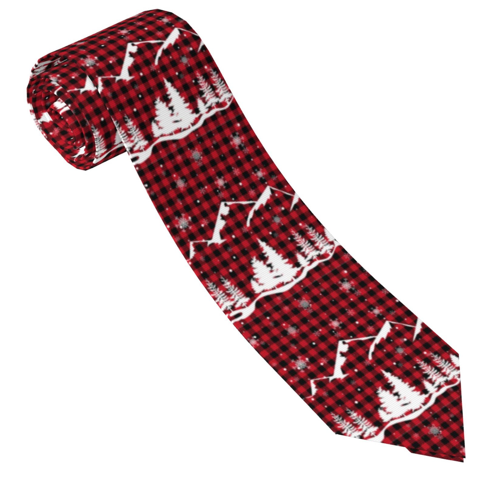 Ties for Men - Christmas Tree Buffalo Plaid Formal Necktie Mens Ties ...