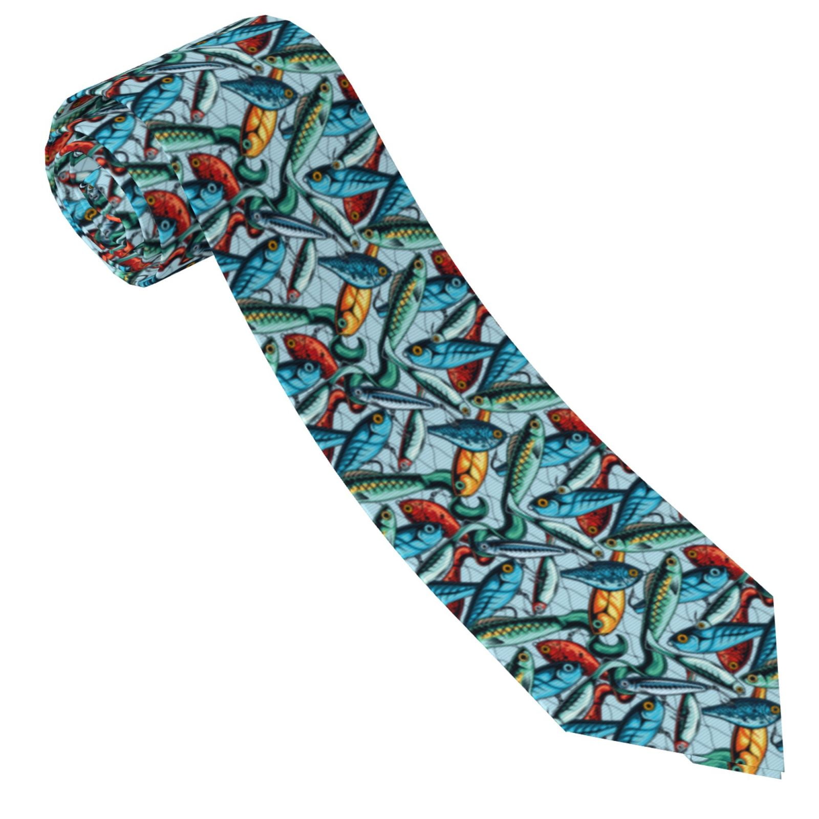 Ties for Men - Colorful Fishing Baits Mens Ties Neck Ties Mens, Classic ...