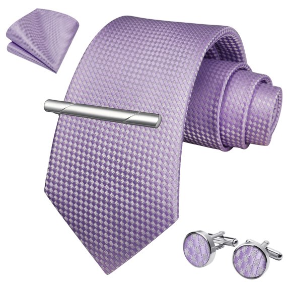 Barry.Wang Men's Dress Suit Ties, Formal Stripe Necktie Set with ...
