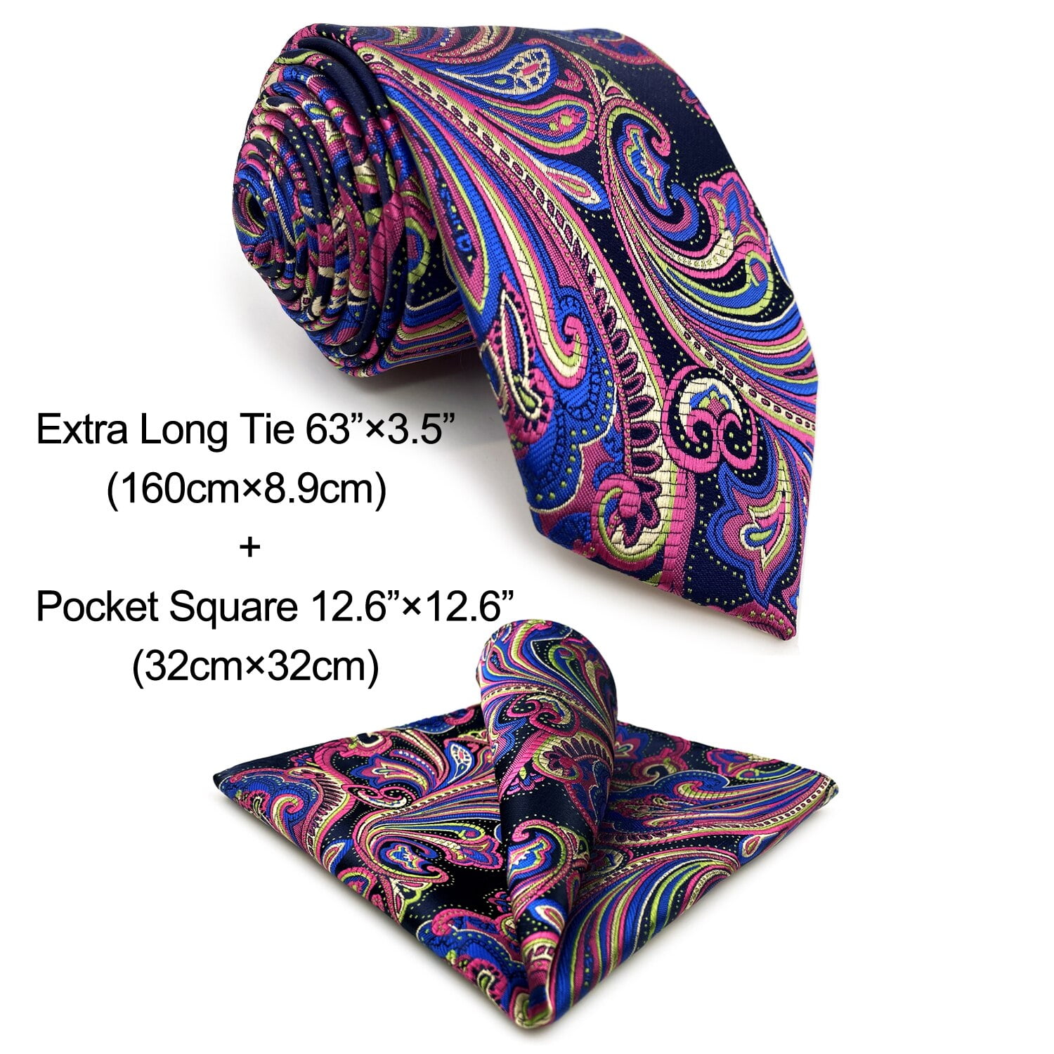 Ties for Men Multicolored Fuchsia Pink Blue Geometric Pattern Luxury ...