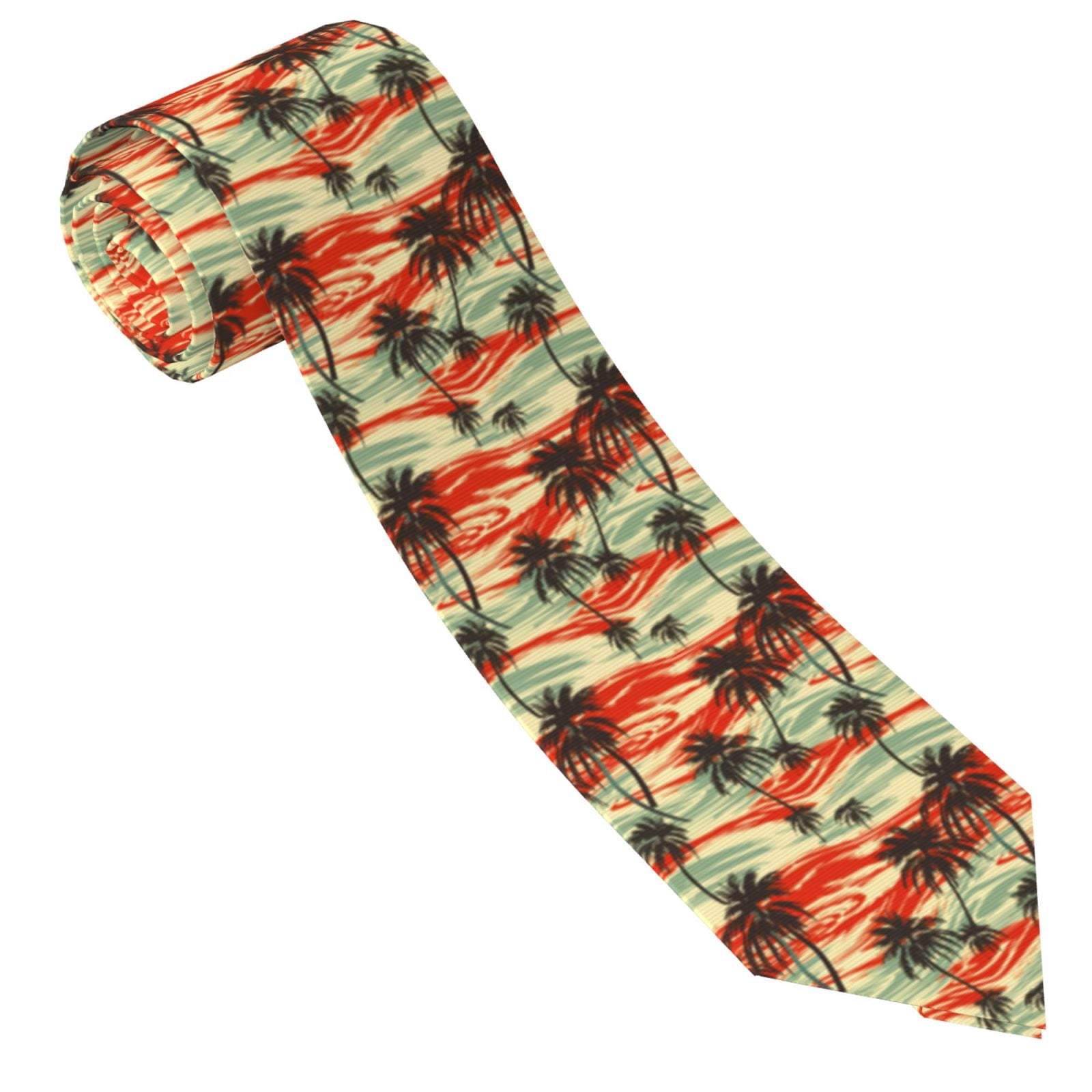 Ties for Men - River Coconut Tree Formal Necktie Mens Ties Print Tie ...