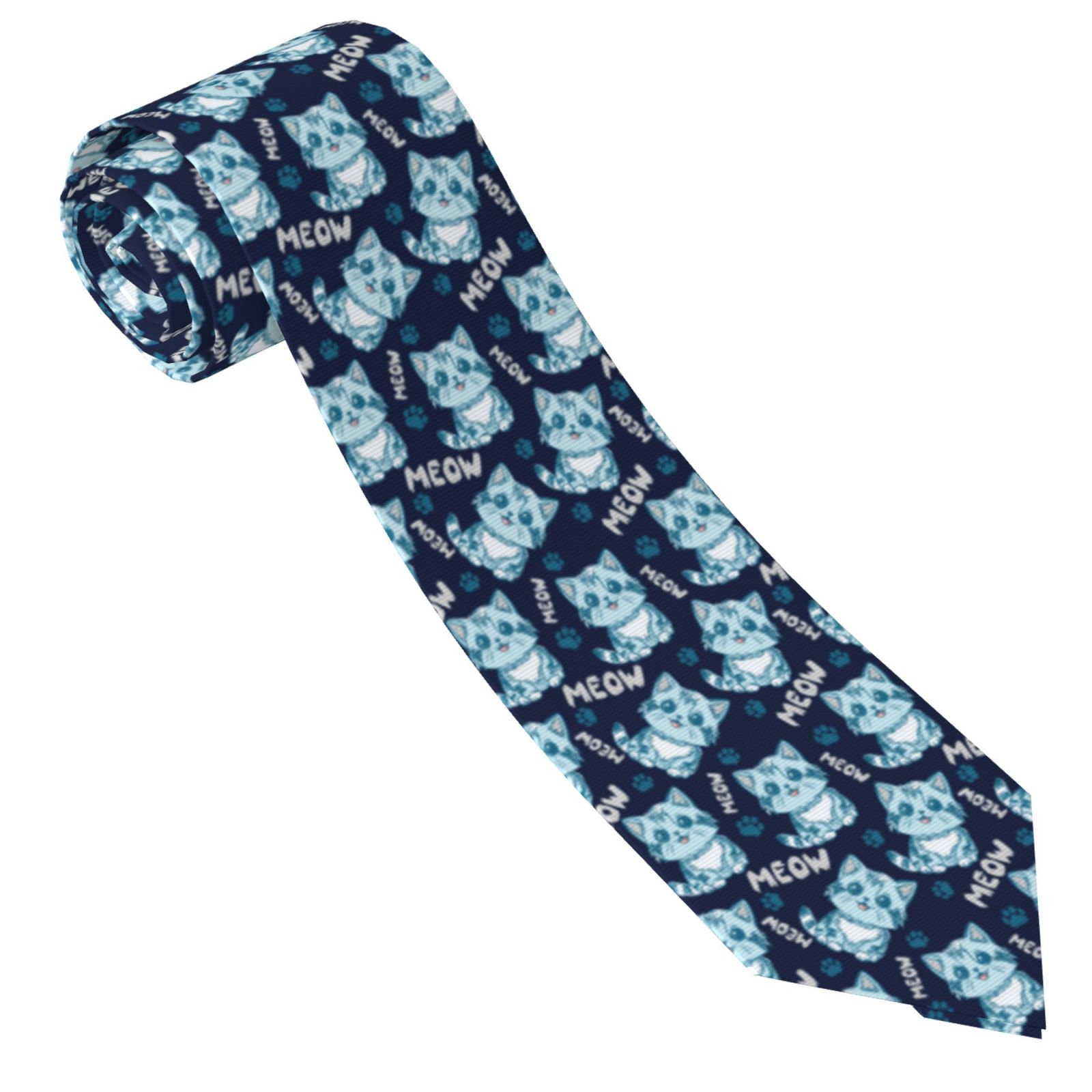 Ties for Men - Sketch Cartoon Cat Paw Blue Formal Necktie Mens Ties ...