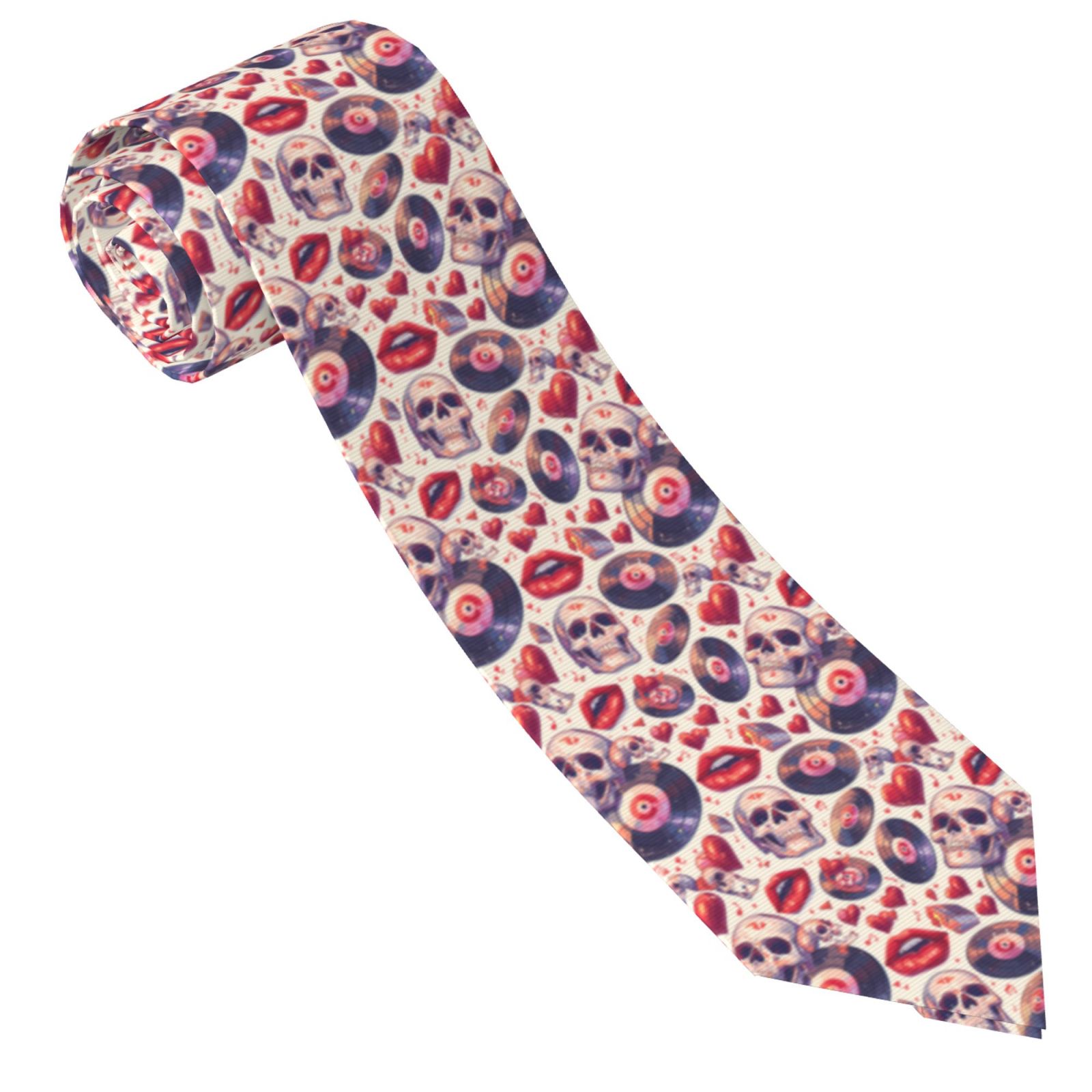 Ties for Men - record rock Skull lips Mens Ties Neck Ties Mens, Classic ...