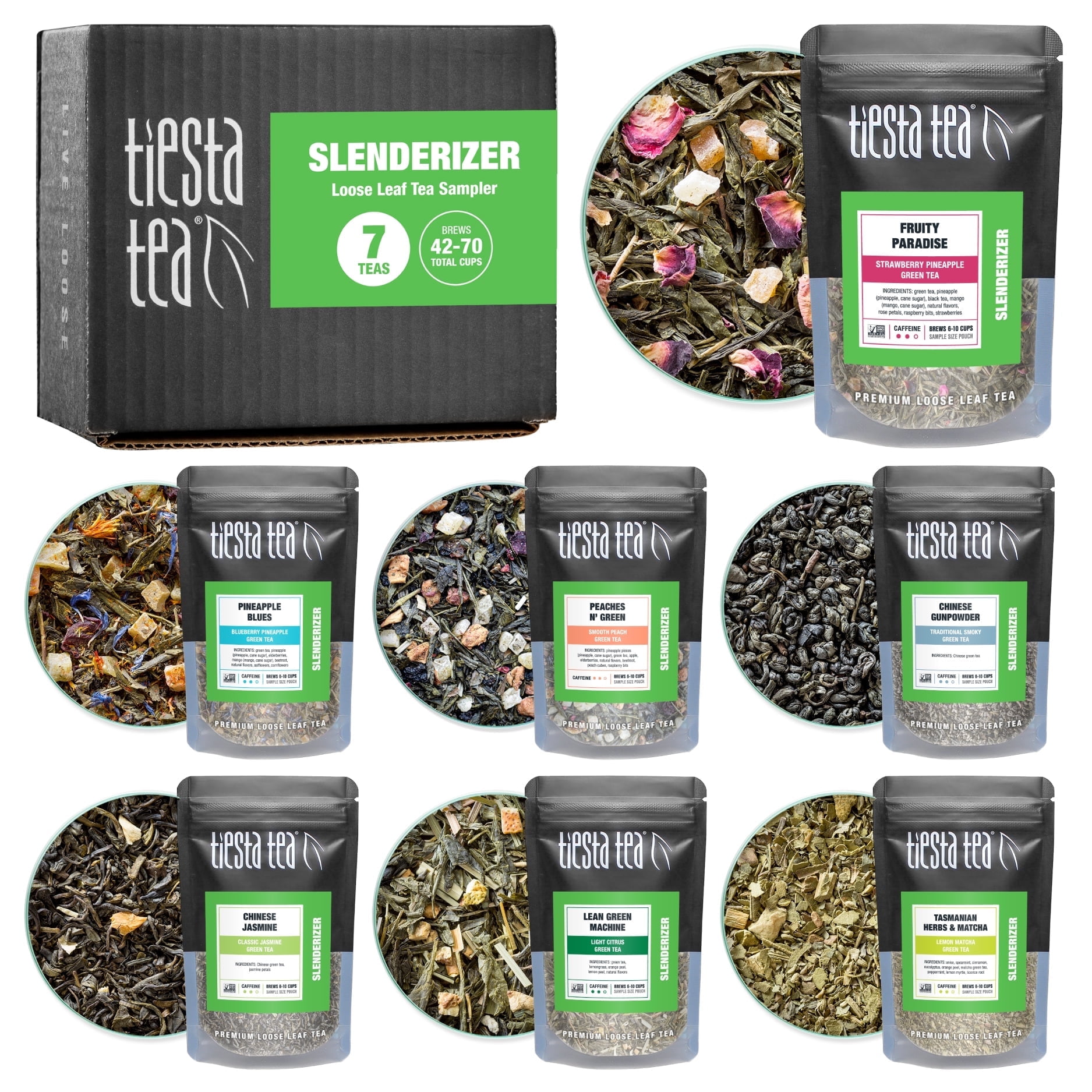 Tiesta Tea - Green Teas Sampler, Medium Caffeine, Hot & Iced, Loose ...