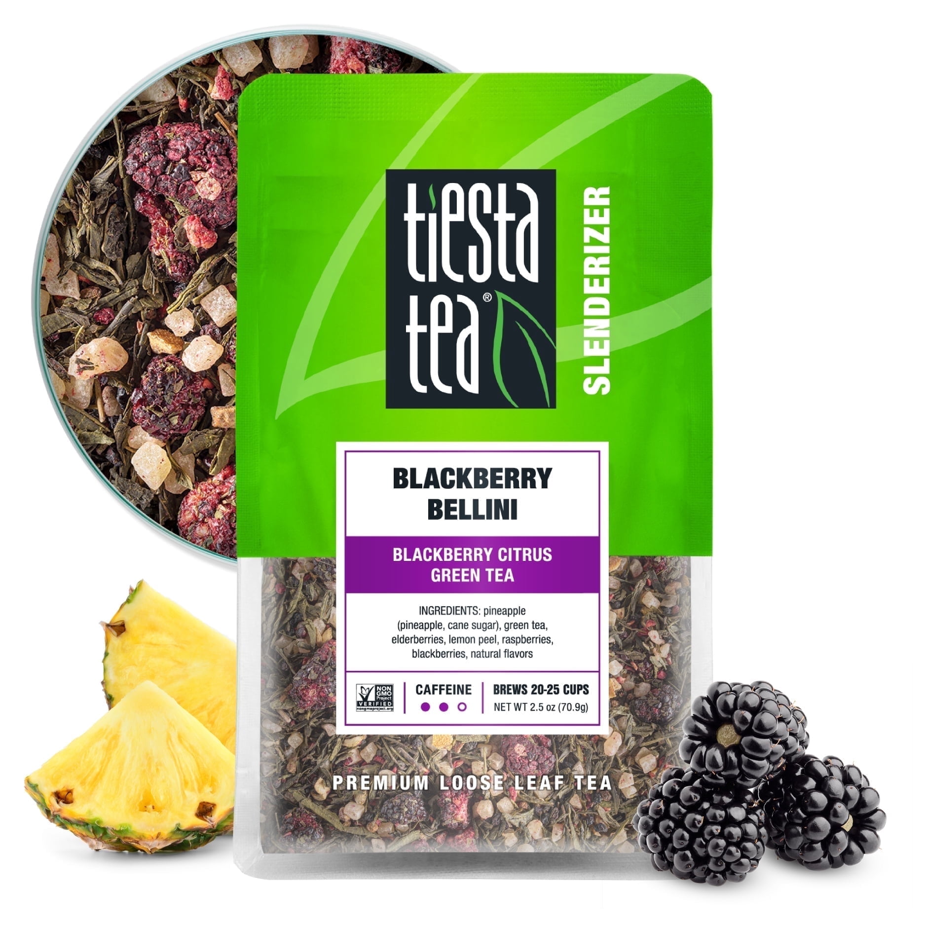 Tiesta Tea - Blackberry Bellini, Slenderizer Loose Leaf Green Tea ...