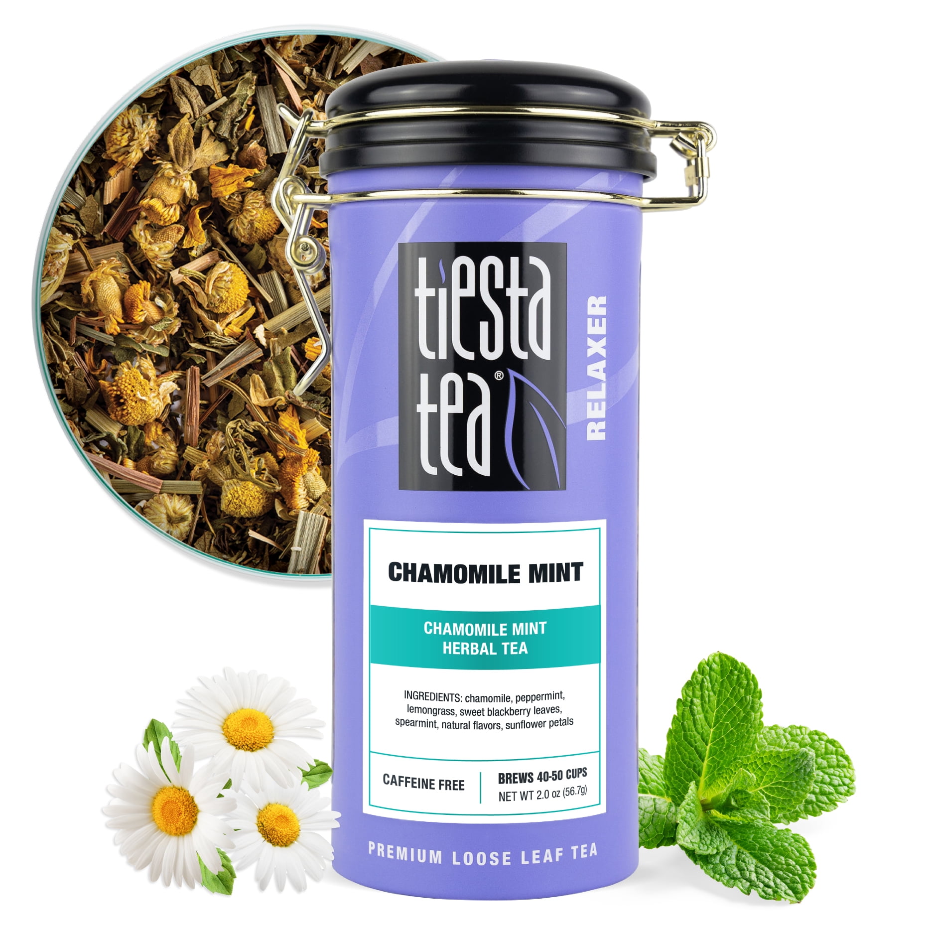 Tiesta Tea - Chamomile Mint, Relaxer Loose Leaf Herbal Tea, Chamomile Mint Herbal Tea, Caffeine ...