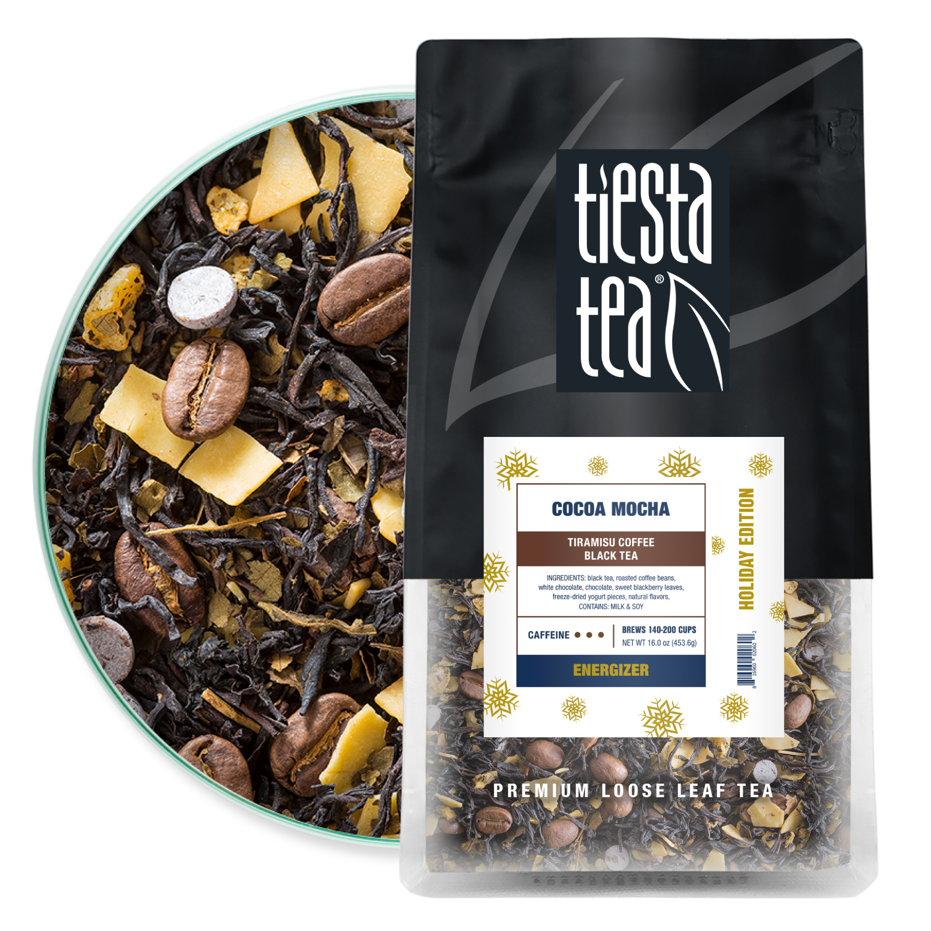 Tiesta Tea - Cocoa Mocha, Energizer Loose Leaf Black Tea, High Caffeine ...