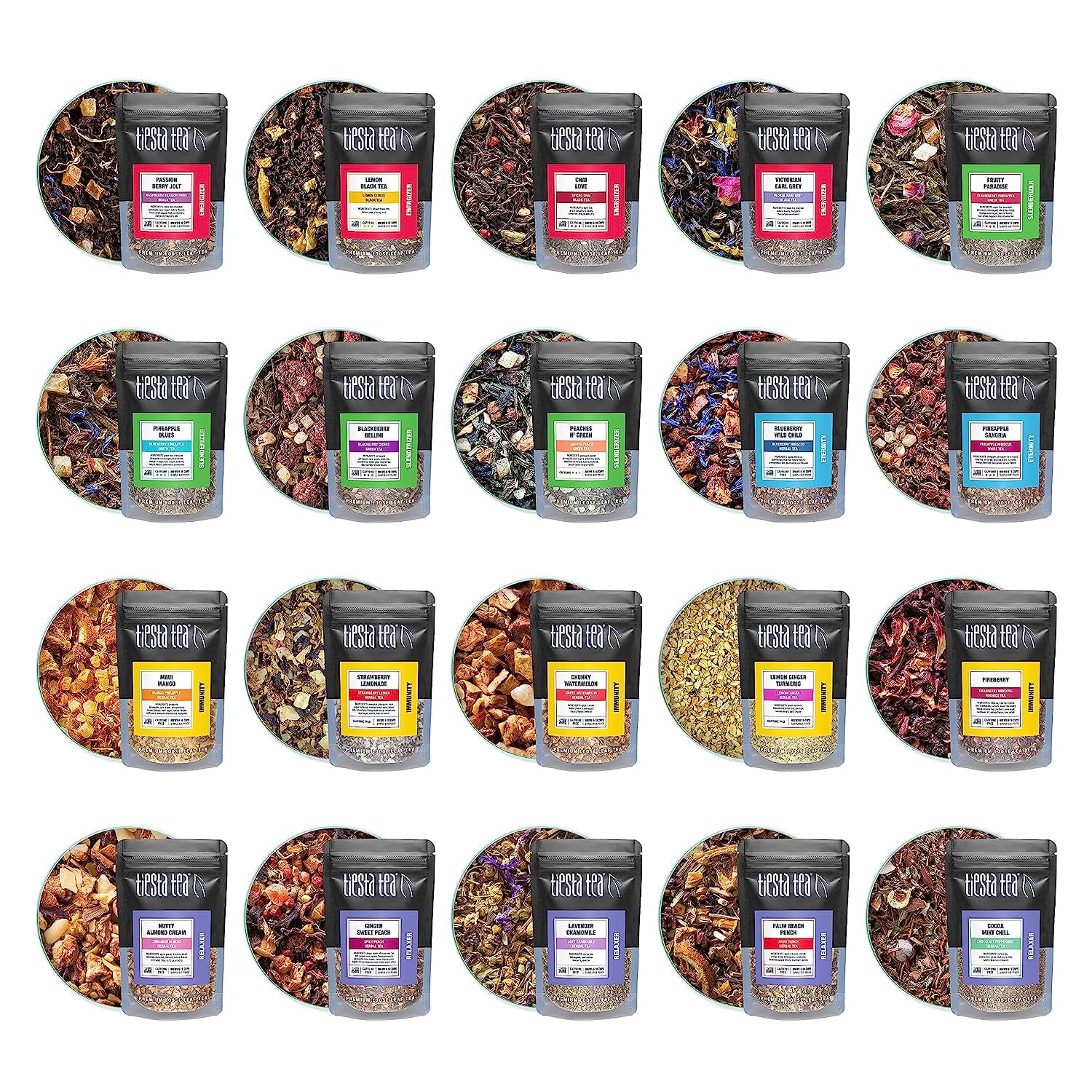 Tiesta Tea - Discovery Tea Sampler Dry Flight Set, High to No Caffeine ...