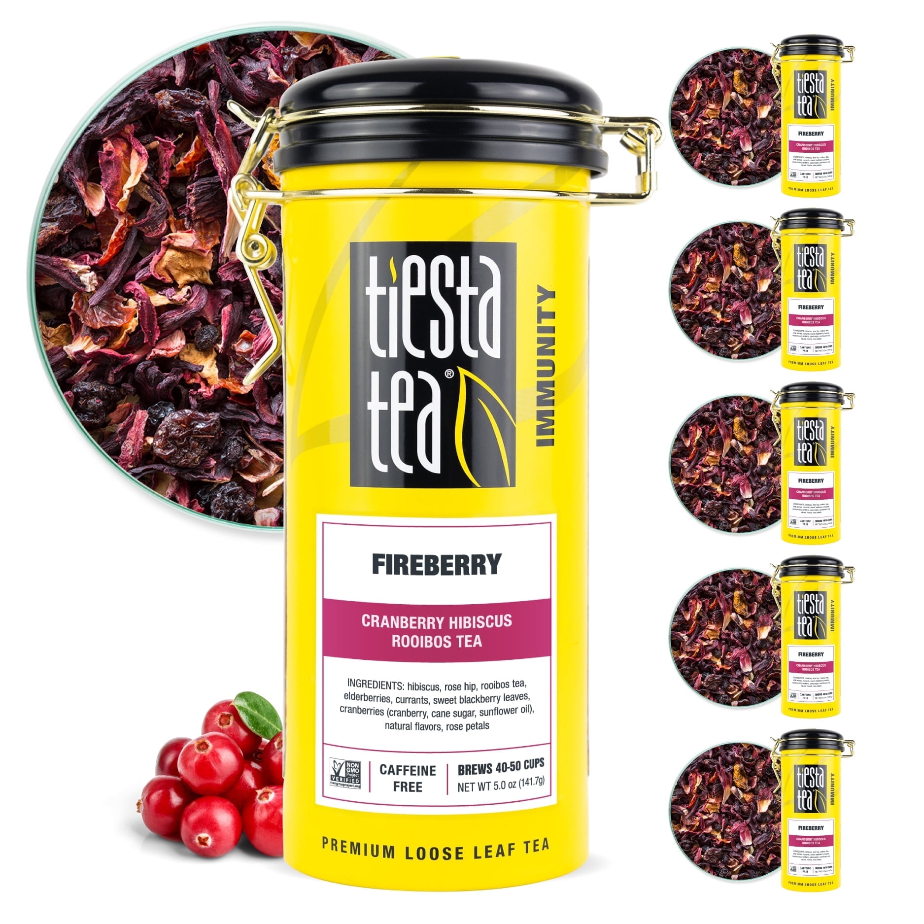 Tiesta Tea - Fireberry, Cranberry Hibiscus Rooibos Tea, Premium Loose ...