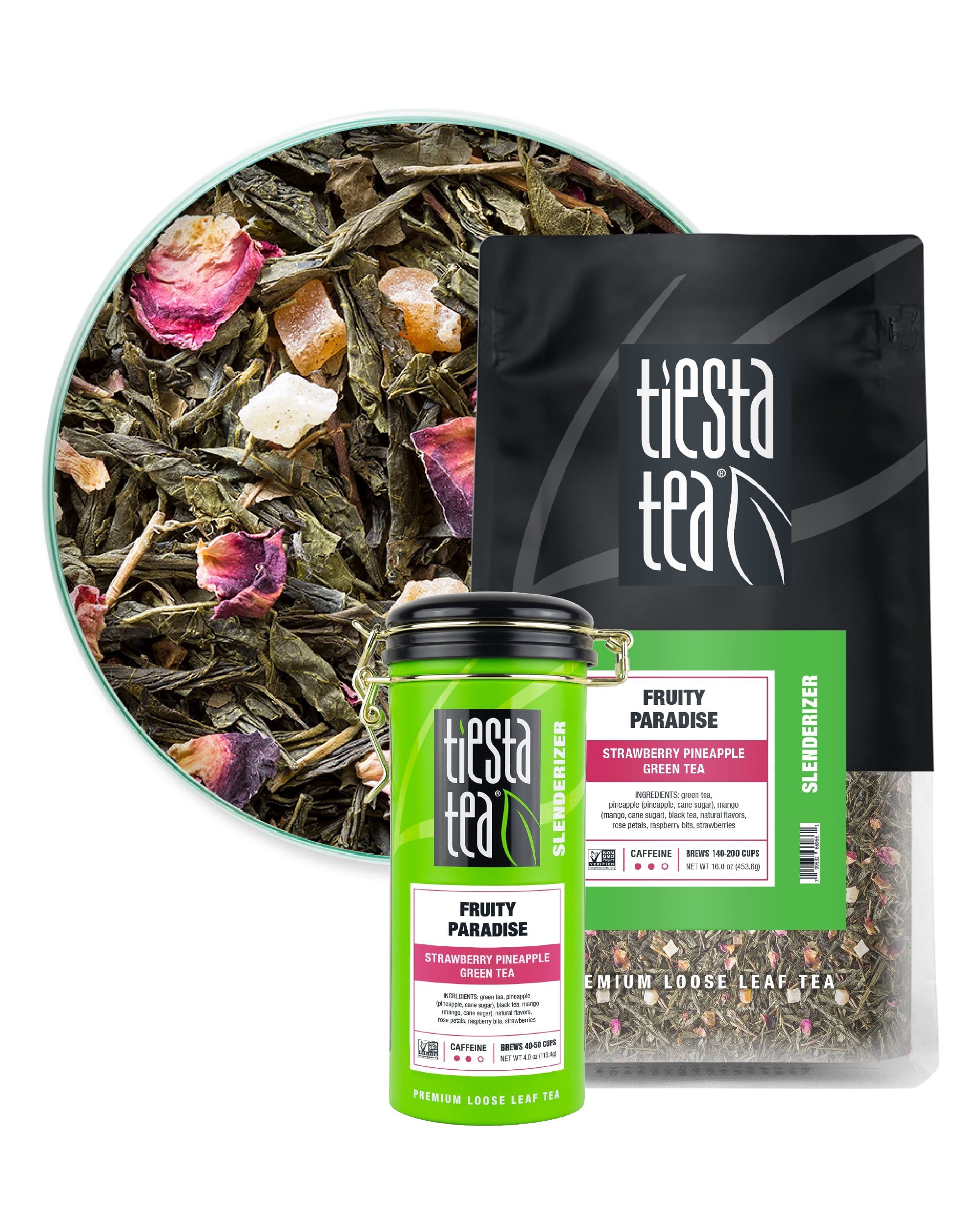 Tiesta Tea - Fruity Paradise, Slenderizer Loose Leaf Green Tea, Half ...