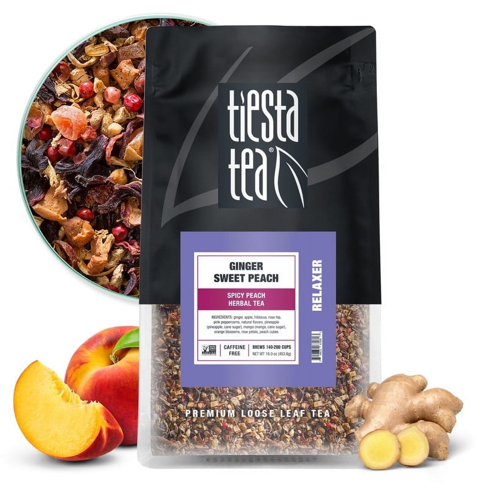 Tiesta Tea - Ginger Sweet Peach, Relaxer Loose Leaf Ginger Tea ...