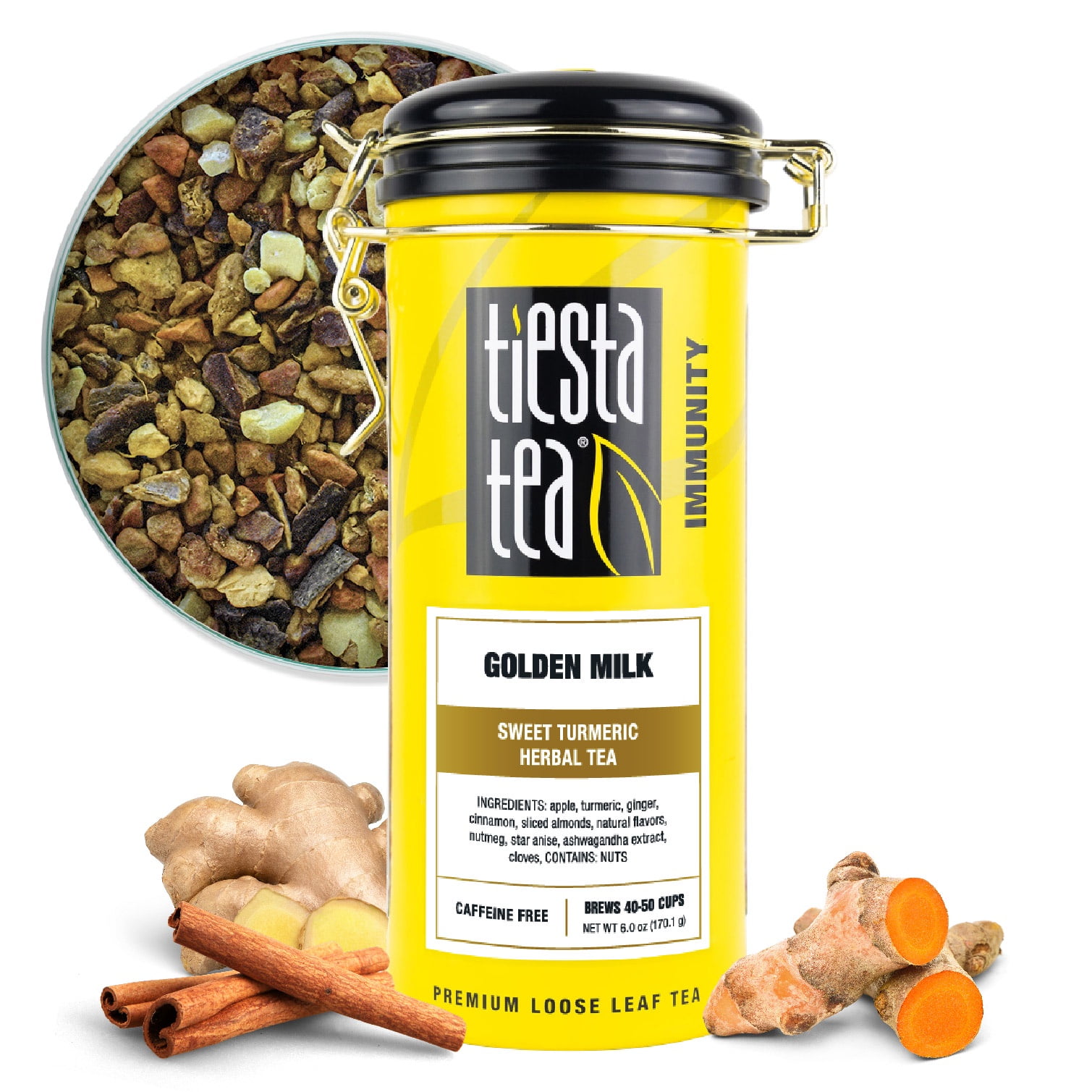 Tiesta Tea - Golden Milk - Sweet Turmeric Herbal Tea - Loose Leaf Tea ...