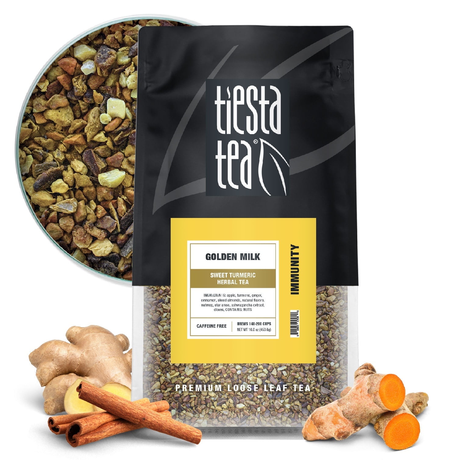 Tiesta Tea - Golden Milk - Sweet Turmeric Herbal Tea - Loose Leaf Tea ...