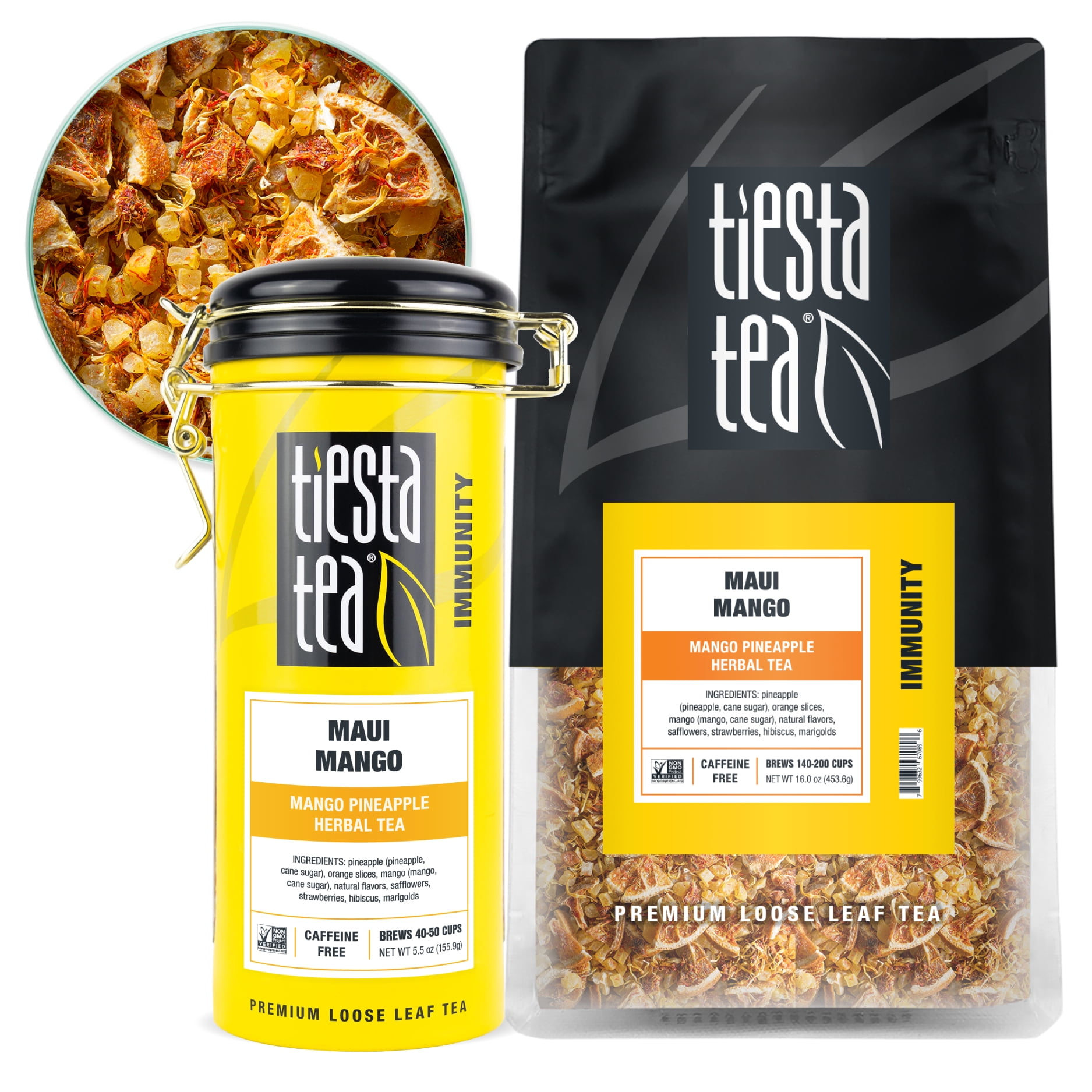 Tiesta Tea Maui Mango, Mango Pineapple Loose Leaf Herbal Tea, 2 Pack (5 ...