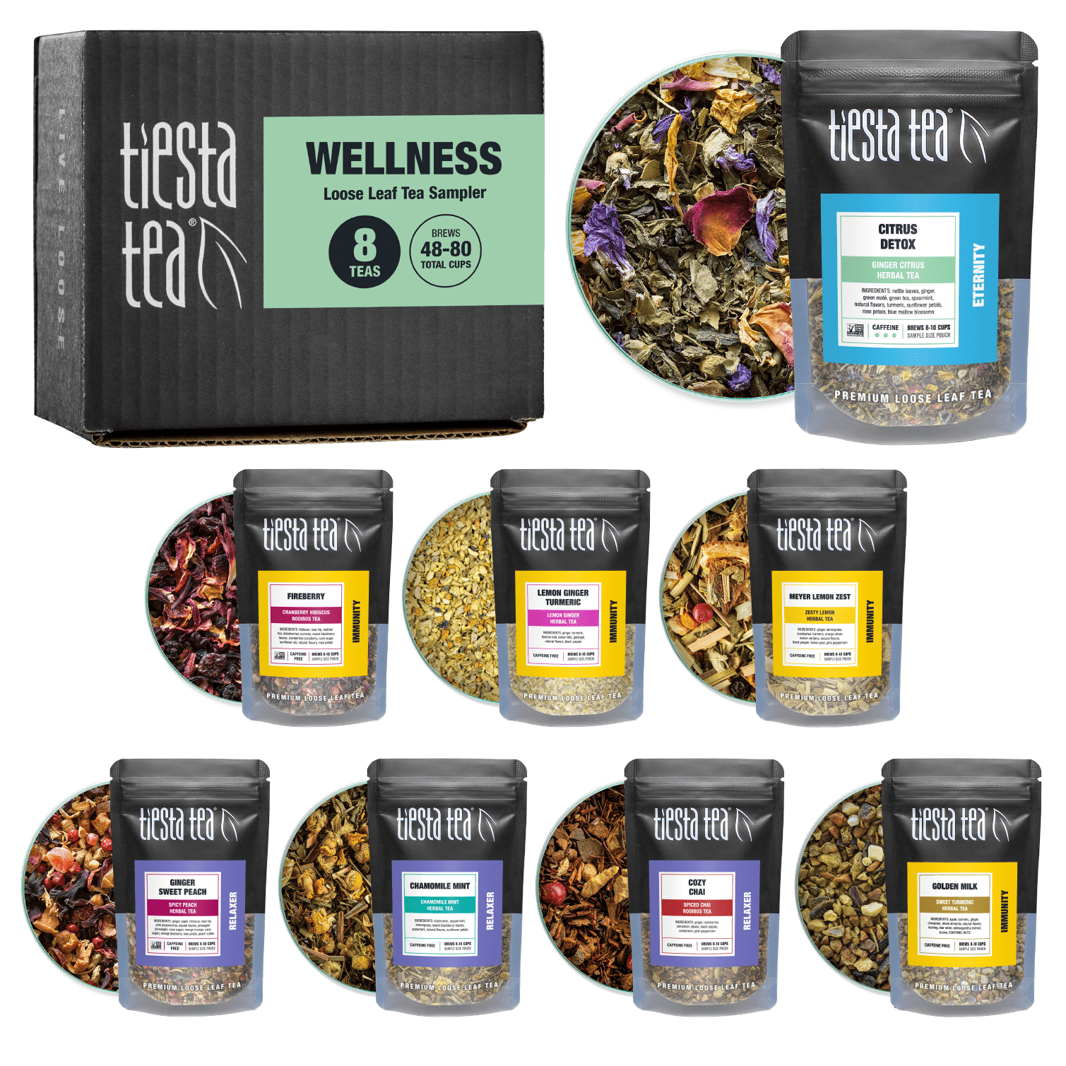 Tiesta Tea - Wellness Tea Sampler Dry Flight Set | Loose Leaf | High to ...