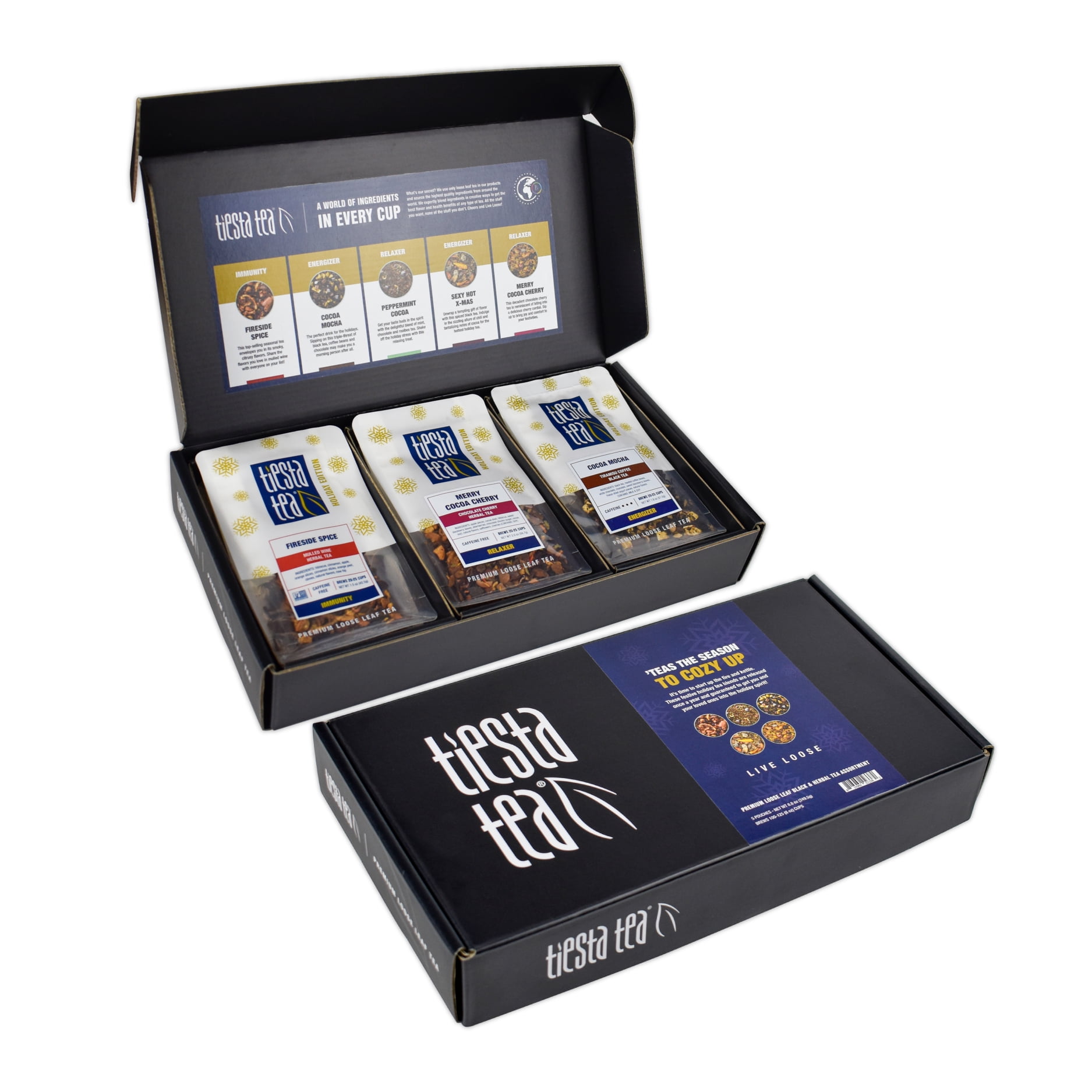 Tiesta Tea - Santa's Bag Tea Gift Set, High to Non Caffeinated Tea ...