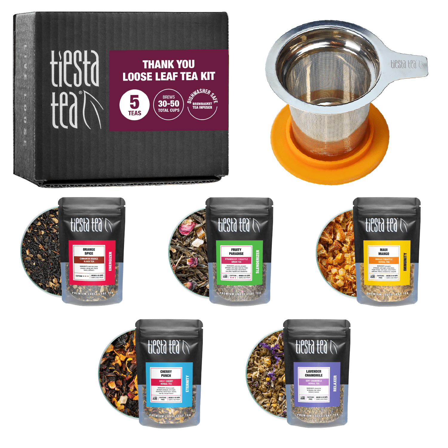 Tiesta Tea - Thank You Loose Leaf Tea Kit, Up to 50 Cups, High to No ...