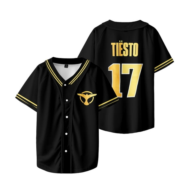 Tiesto 17 Merch Jersey Harajuku Thin button Baseball Uniform Men/Women ...