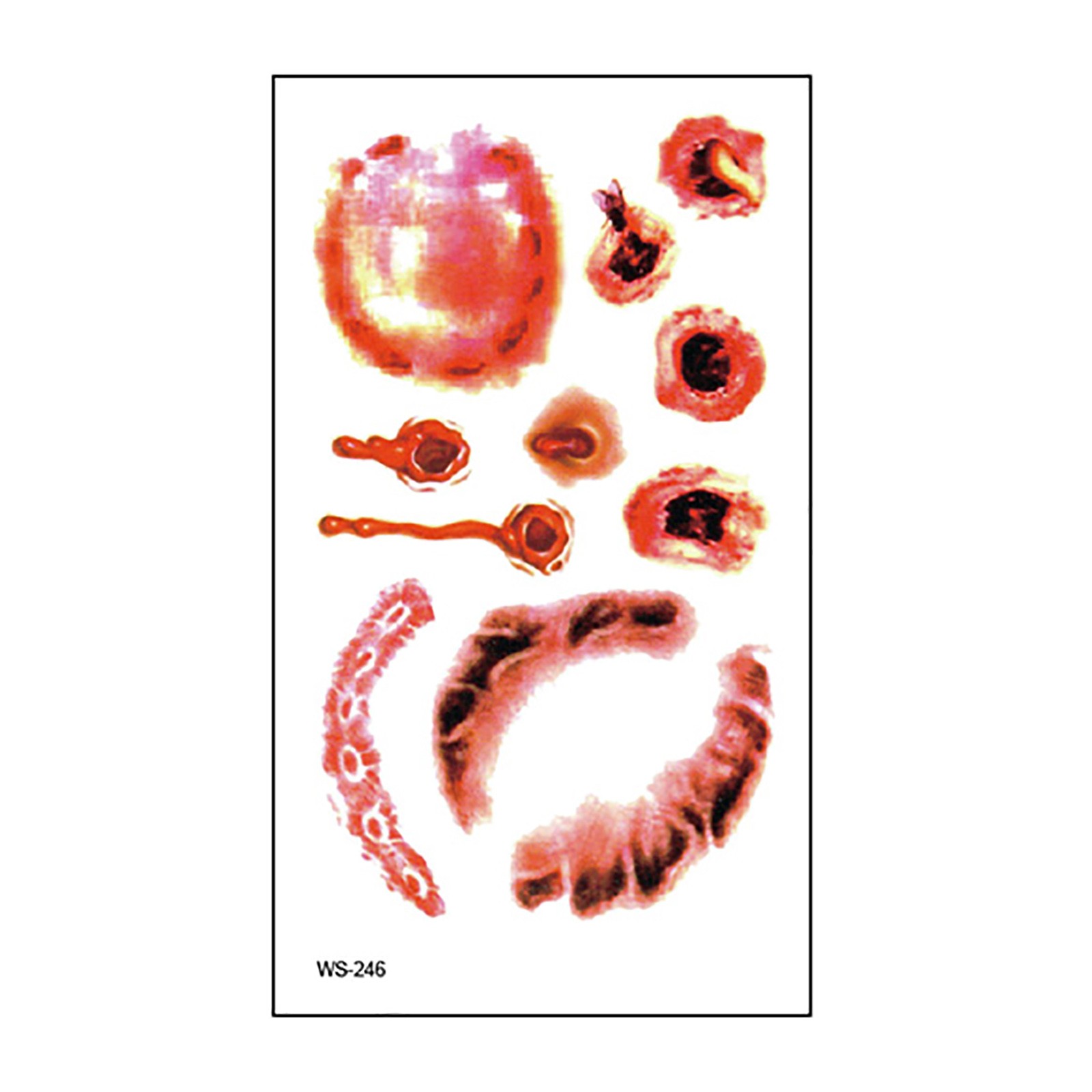 Tiezhimi Halloween Horror Wounds Face Disposable Temporary Tattoo ...