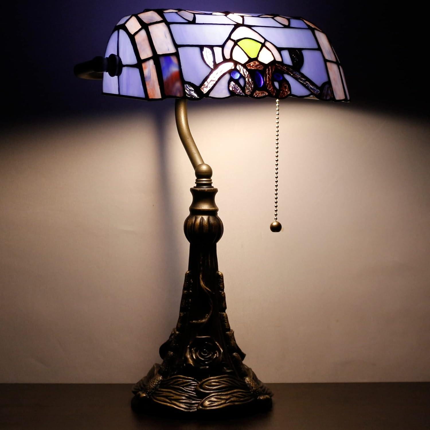 Tiffany Banker Lamp Small Stained Glass Table Lamp Tiffany Style Piano ...