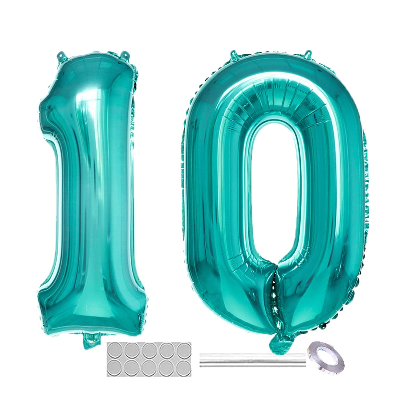 Tiffany Blue Number 10 Balloons 34 inch Jumbo Foil Balloons Prom ...