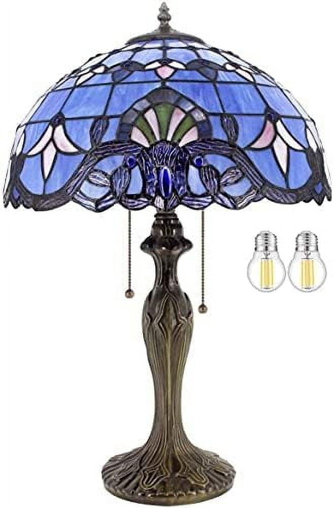 Tiffany Lamp Blue Purple Stained Glass Baroque Table Lamp Lavender ...