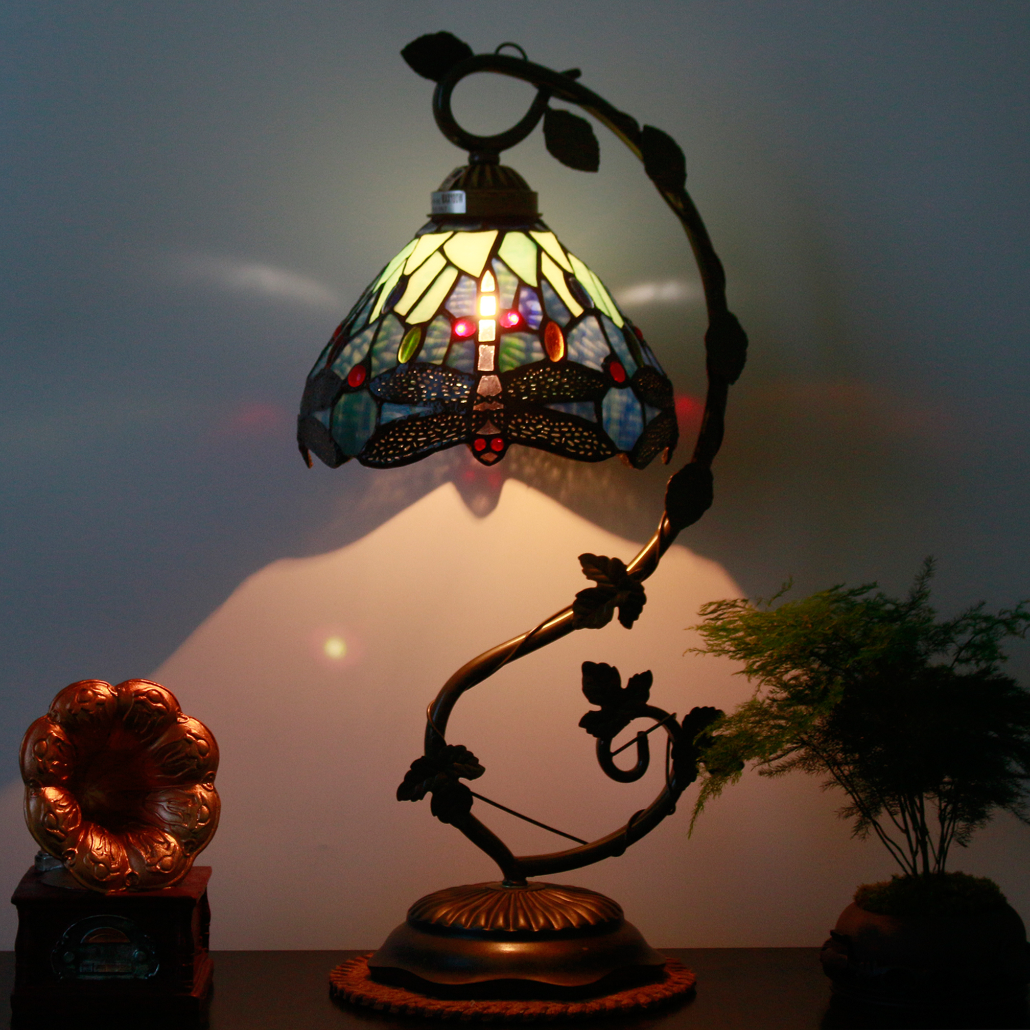 Orinova Tiffany-Style Table Lamp Stained Glass Bedside Lamp for Living ...
