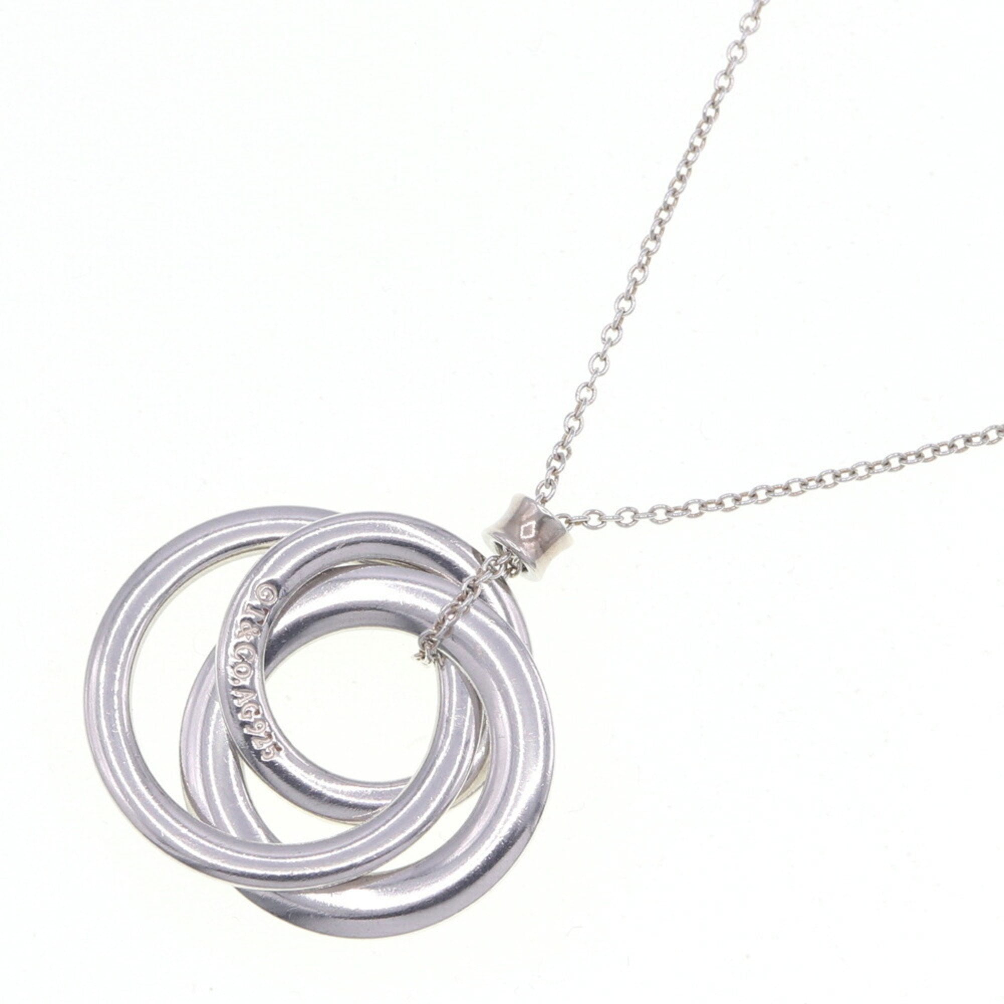 Pre-Owned Tiffany Necklace 1837 Triple Interlocking Circle SV Sterling Silver 925... (Good ...