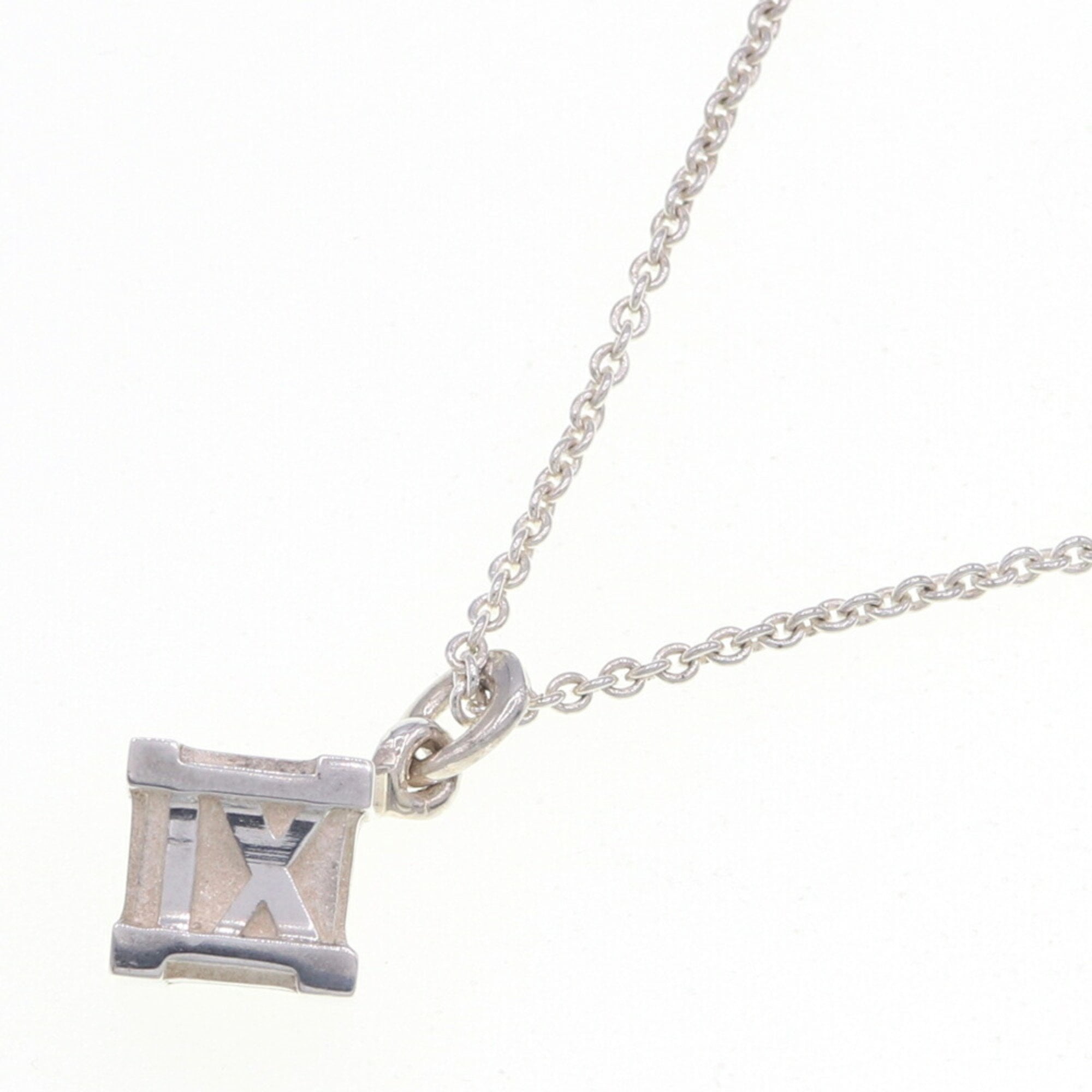 Pre-Owned Tiffany Necklace Atlas Cube SV Sterling Silver 925 Pendant Roman Numerals... (Good ...