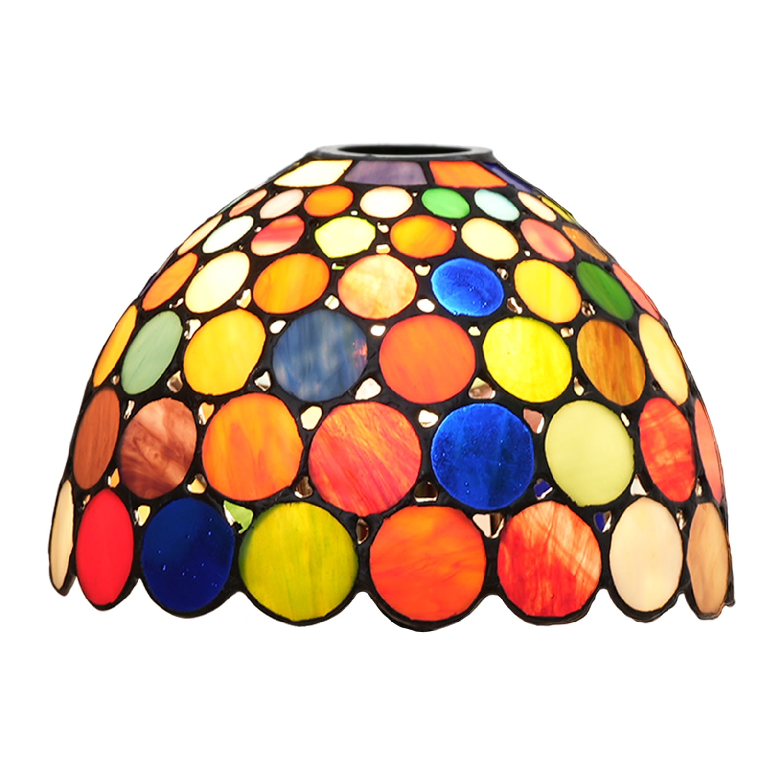 Tiffany Shade Replacement 8" Colorful Discs Stained Glass Lamp Shade ...