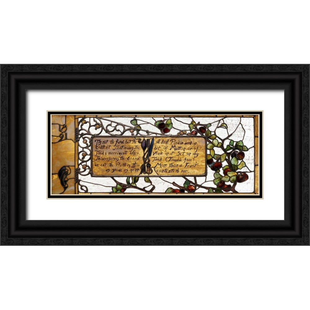 Tiffany Studios 32x15 Black Ornate Wood Framed with Double Matting ...