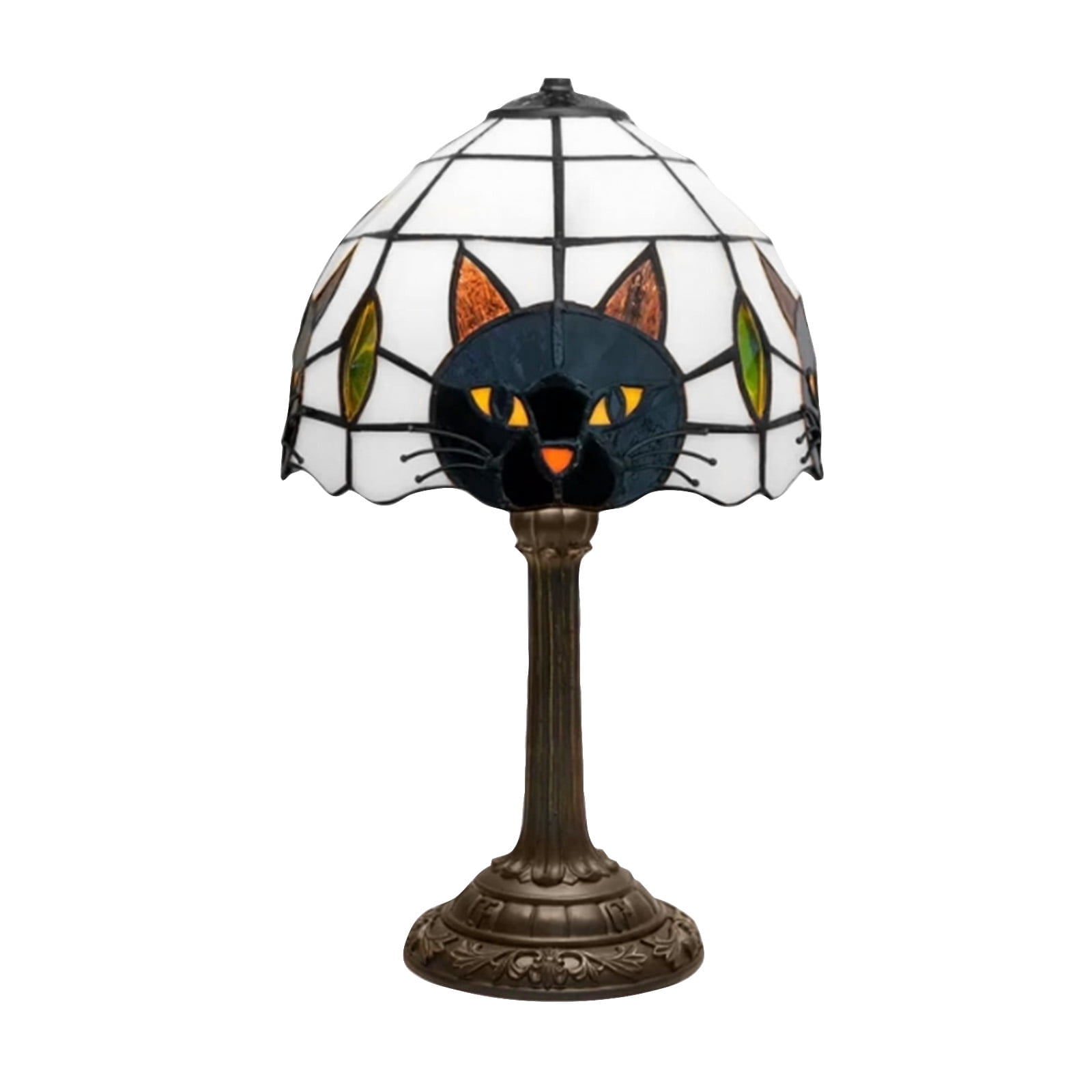 Antique Inspired Resin Black Cat Nightstand Lamp, Resin Base Decorative ...