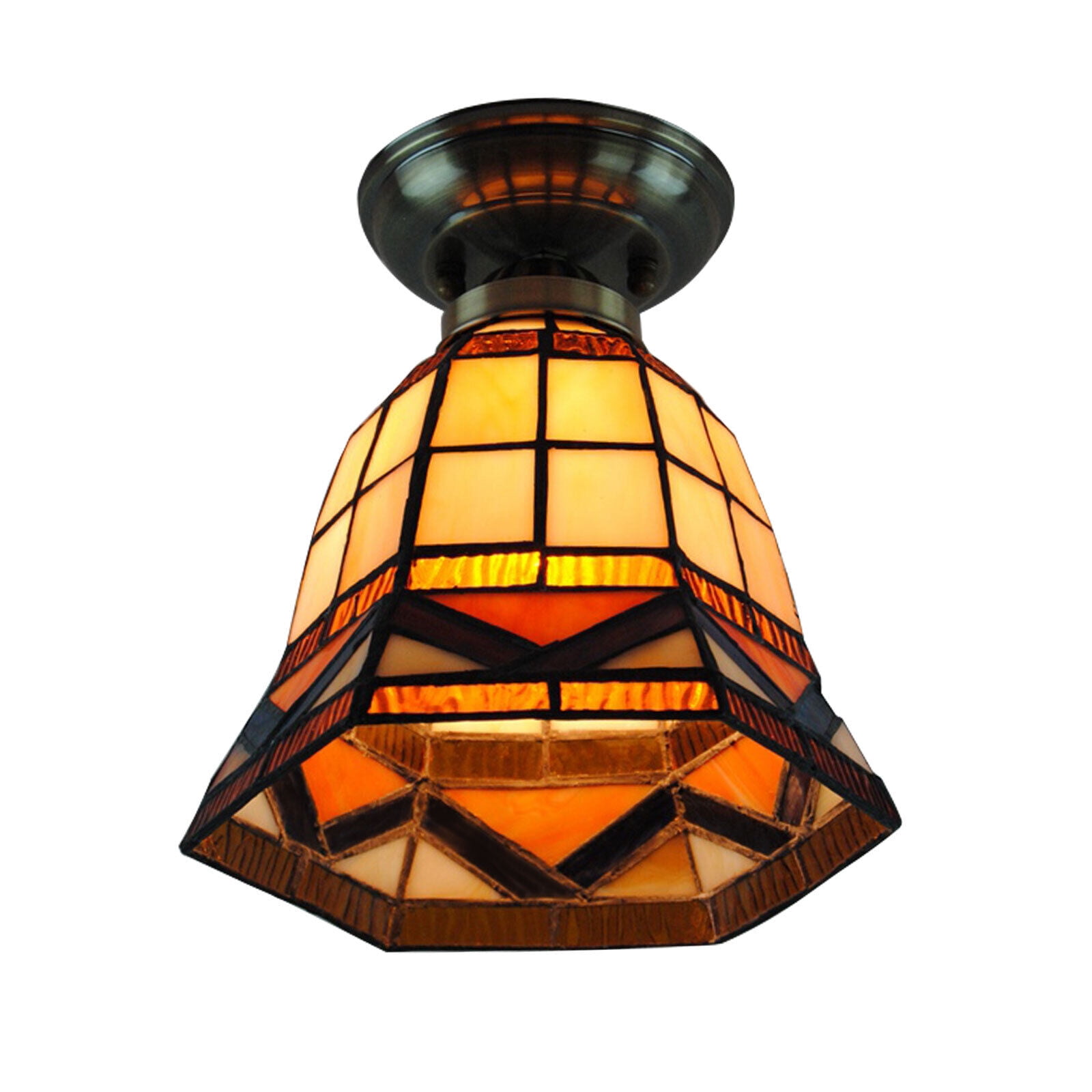 Tiffany Style Ceiling Light - Flush Mount Pendant Lamp Stained Ceiling ...