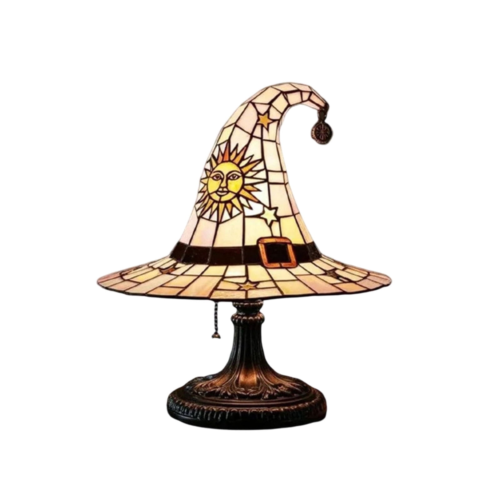 Tiffany-Style Imitation Stained Glass Witch Hat Table Lamp, 11.81 ...