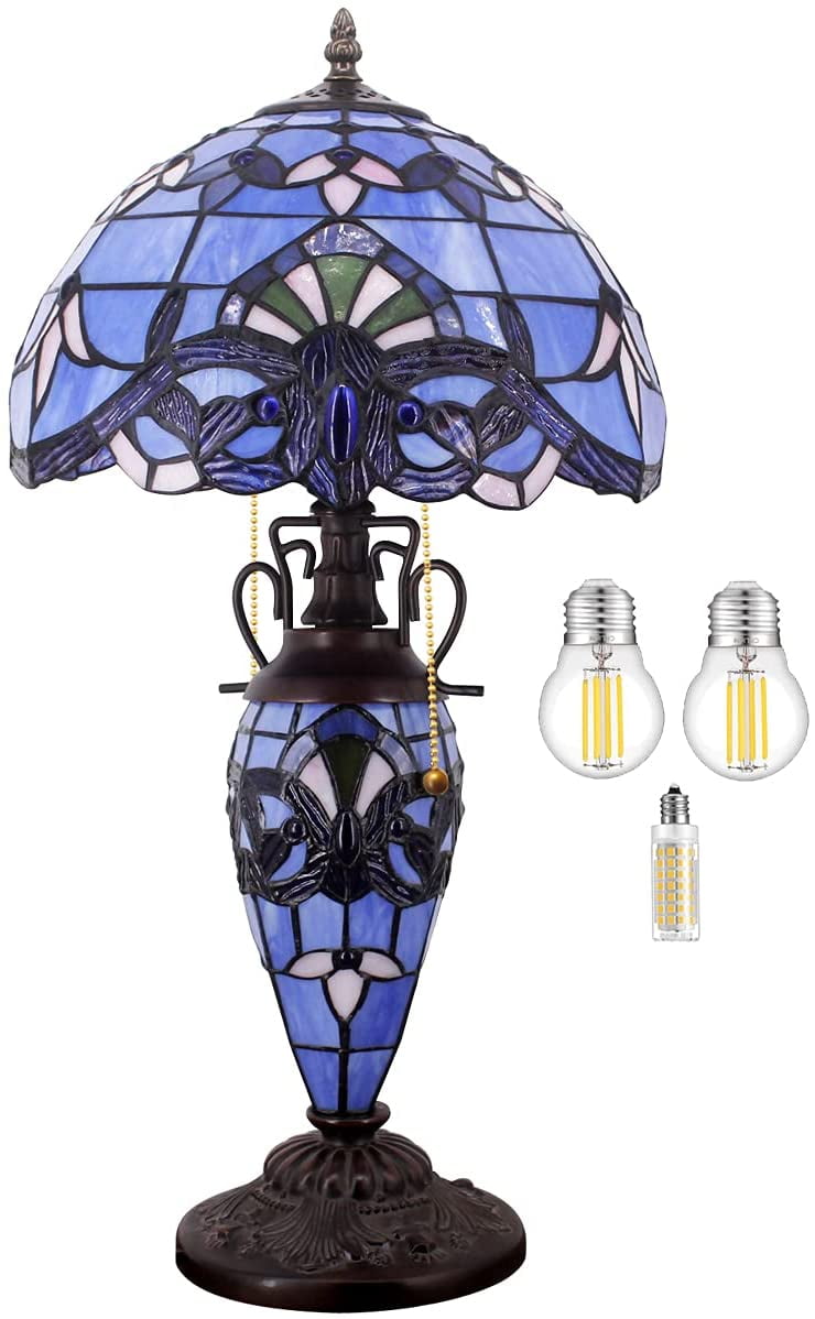 Tiffany Style Lamp W12H122 Inch Lavender Blue Purple Baroque Stained ...