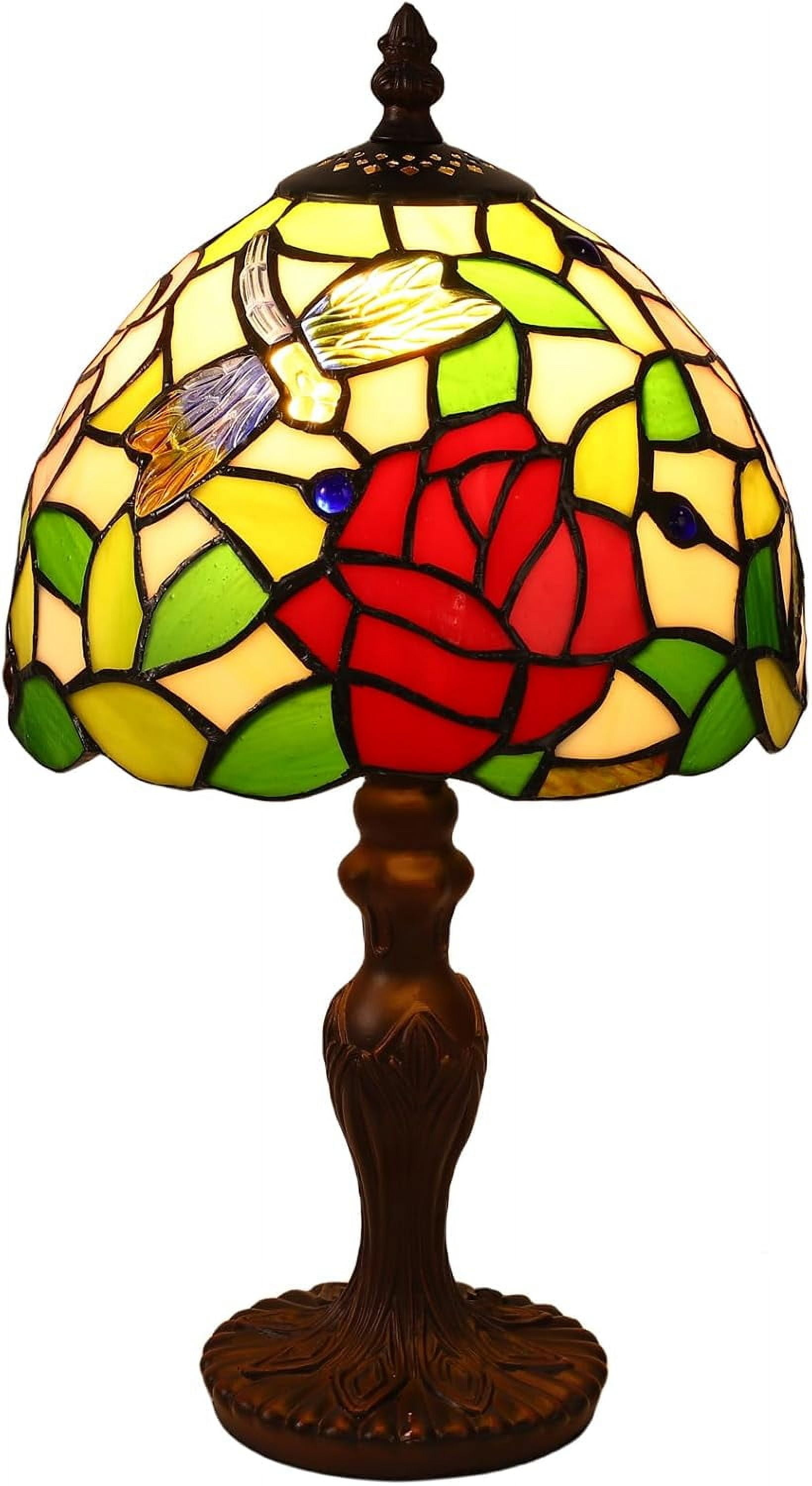 Tiffany Style Table Lamp, 8 Inch Small Antique Lamp, Stained Glass Lamp ...