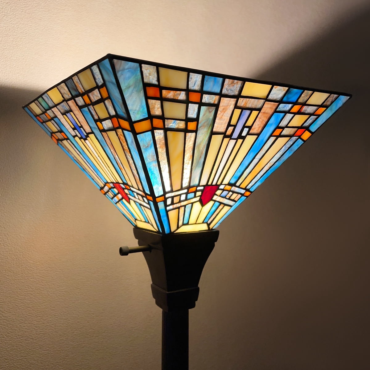 Tiffany Torchiere Floor Lamp,Stained Glass Lamp Shade,Vintage Antique ...