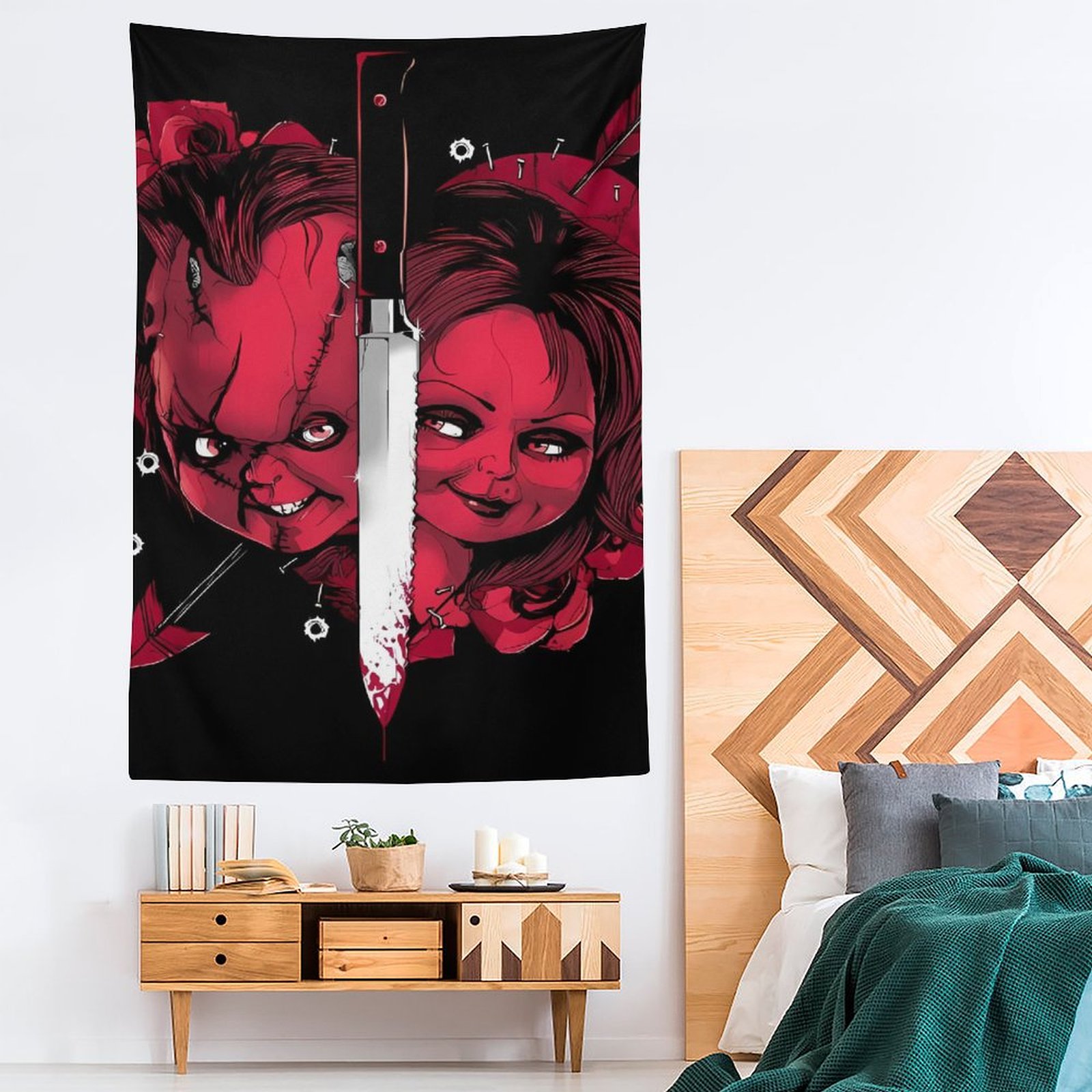 Tiffany Valentine Tapestry Bedroom Indie Vertical Tapestry Wall Hanging ...