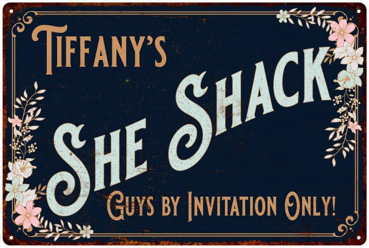 Tiffany's SHE SHACK Sign Metal Wall Decor 12 x 18 Matte Finish Metal ...